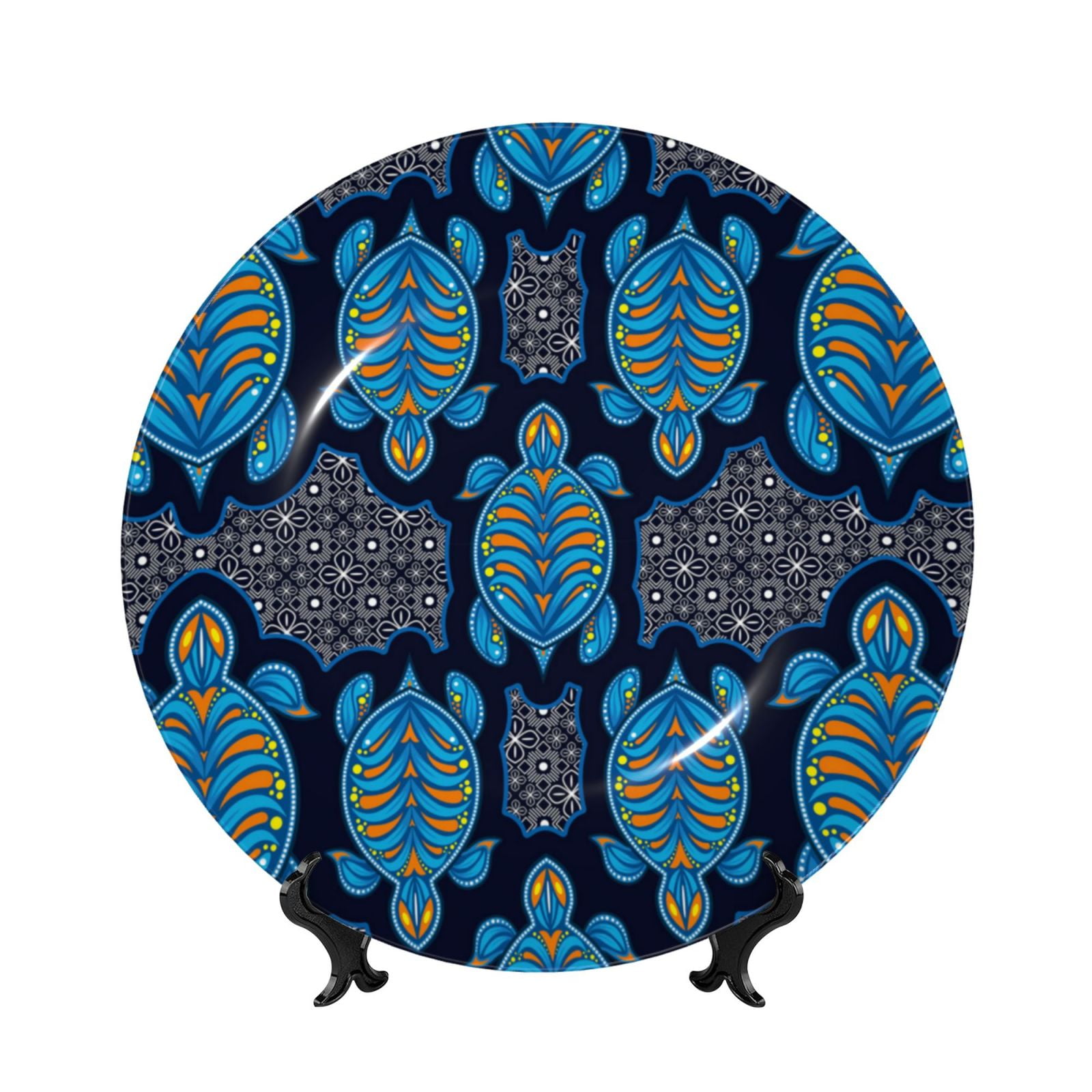 Yiaed Turtle Print Bone China Decorative Plate Ceramic Dinner Plates ...