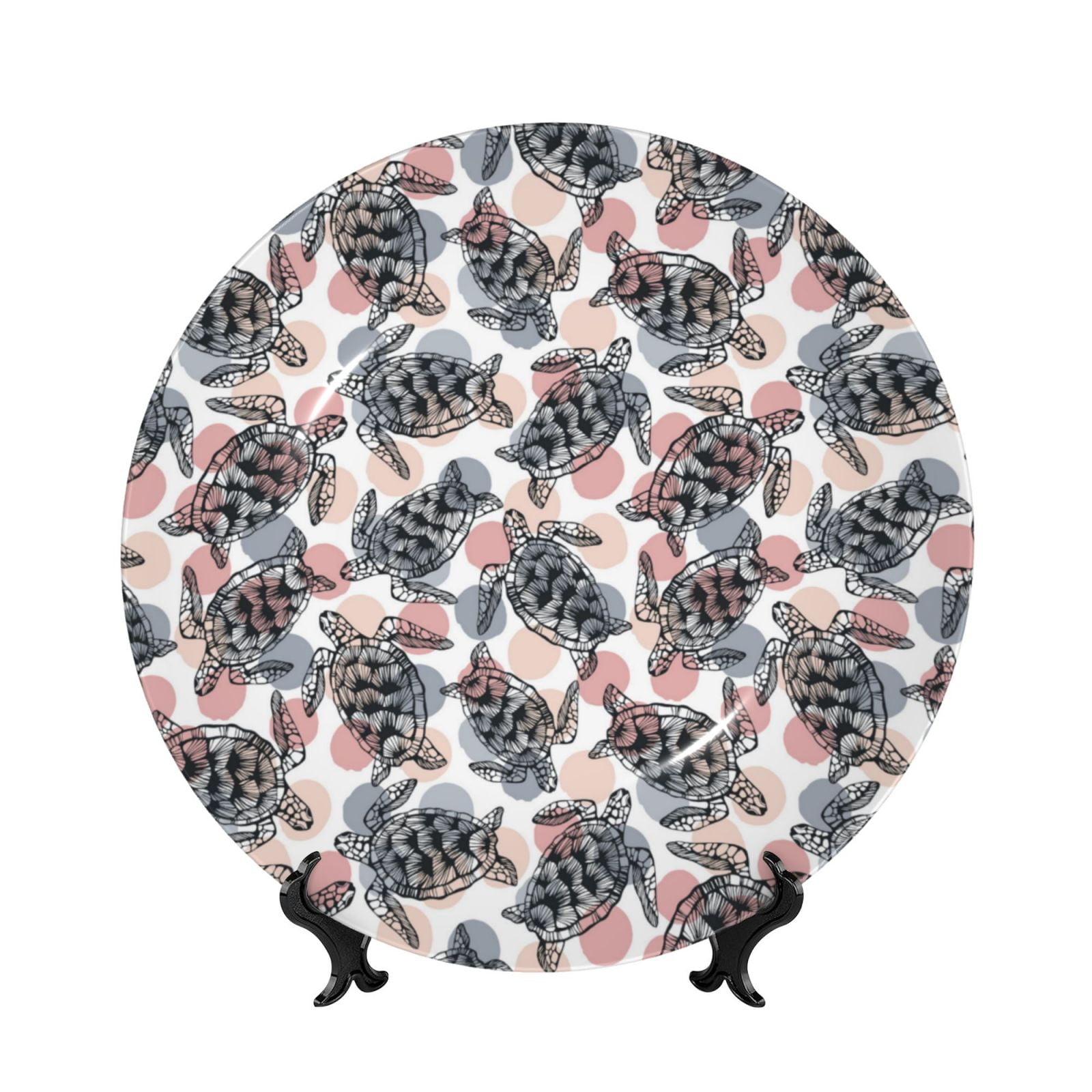 Yiaed Turtle Print Bone China Decorative Plate Ceramic Dinner Plates ...