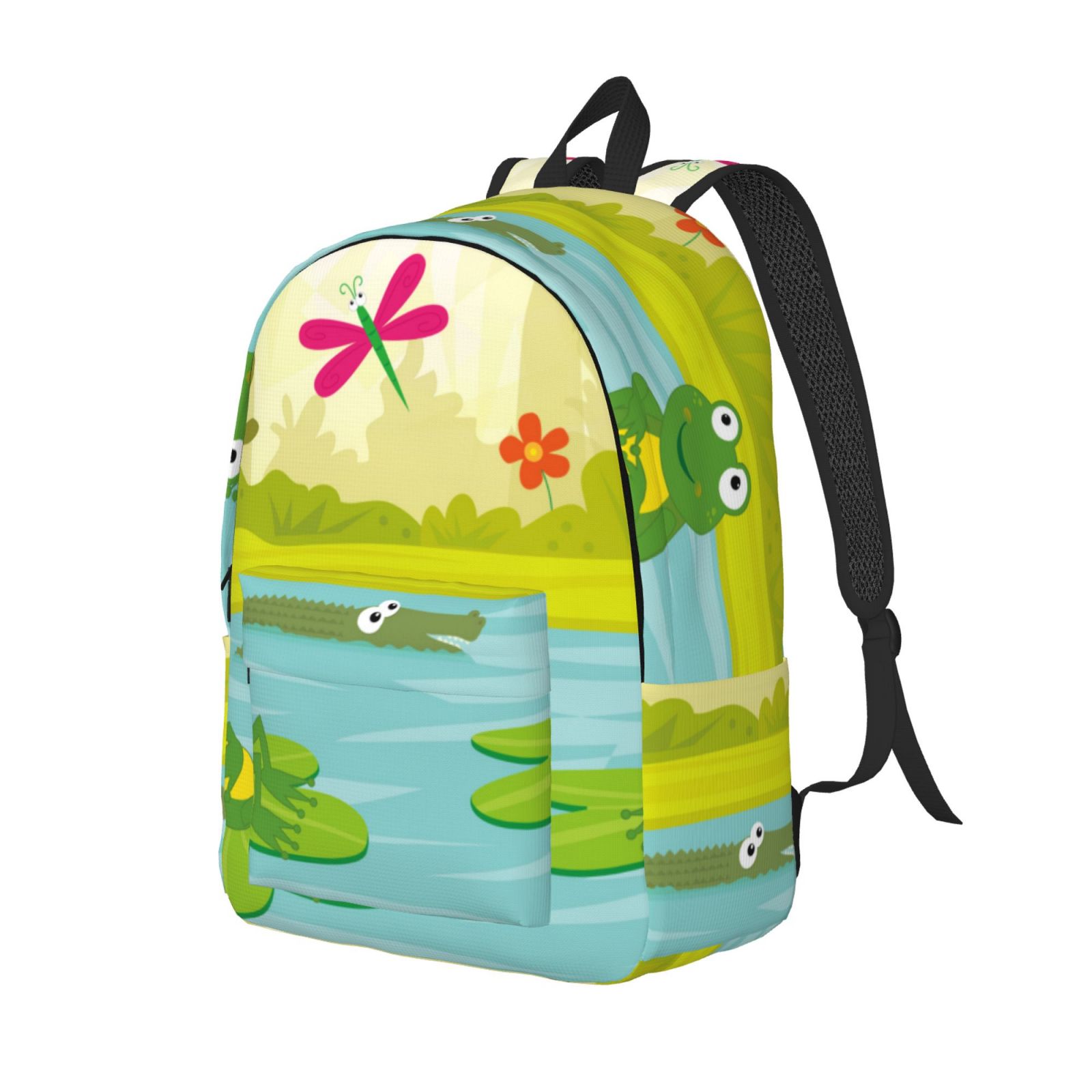 Yiaed Two Frogs Are Sitting On Water Lilies Print Laptop Backpack ...