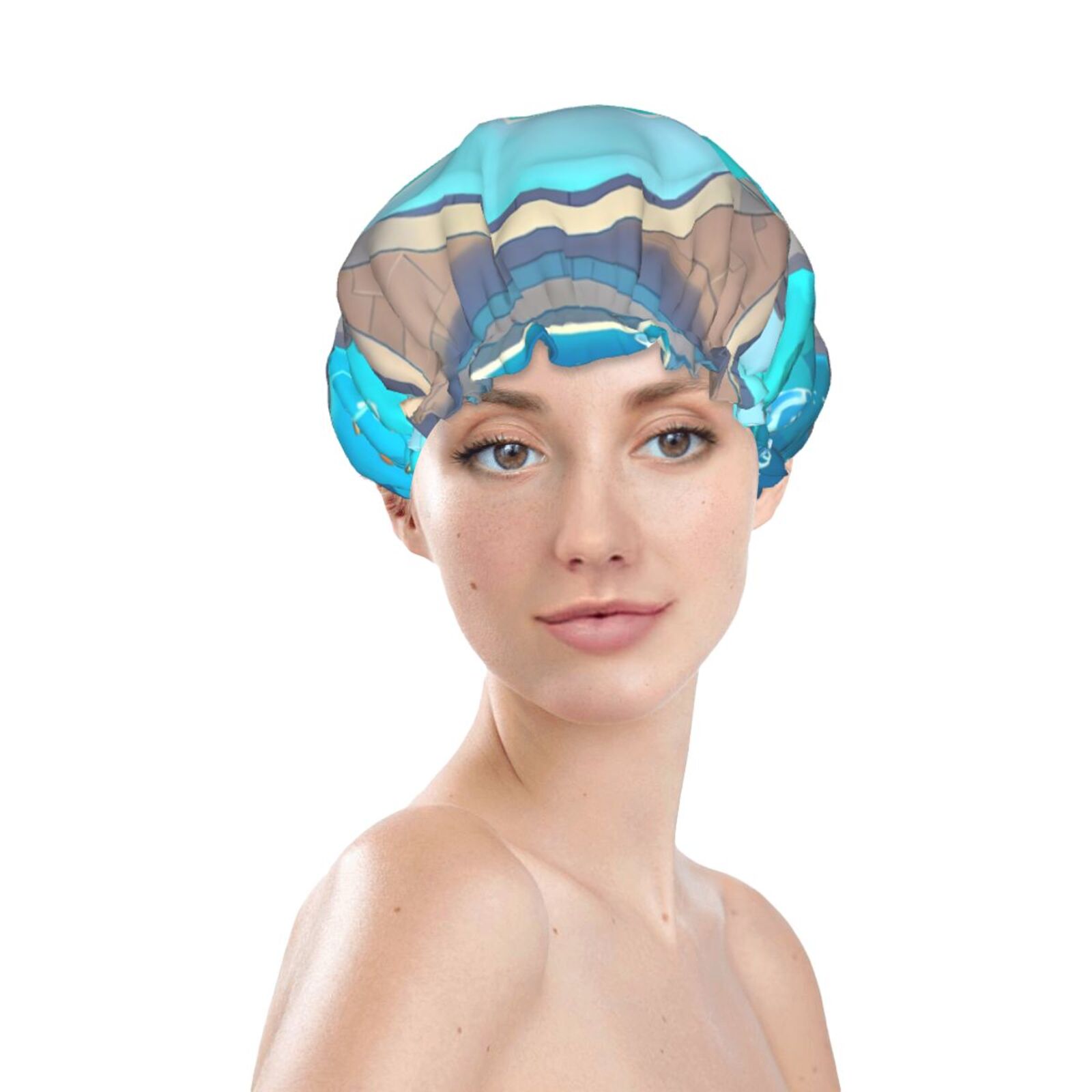 Yiaed Underwater Aquarium Arches Print Reusable Shower Cap & Bath Cap ...