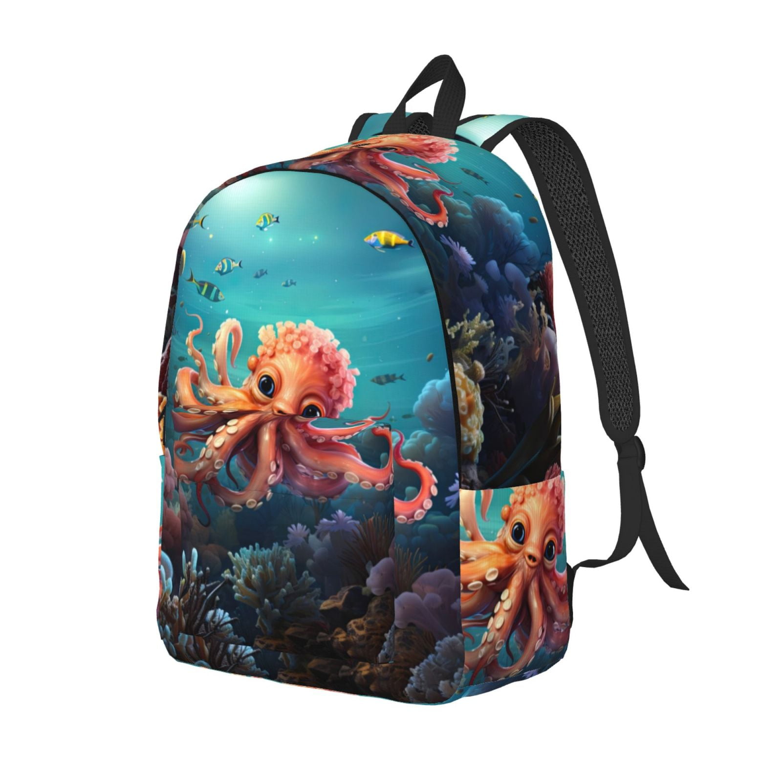 Yiaed Underwater Plant Octopus Print Print Laptop Backpack Travel ...