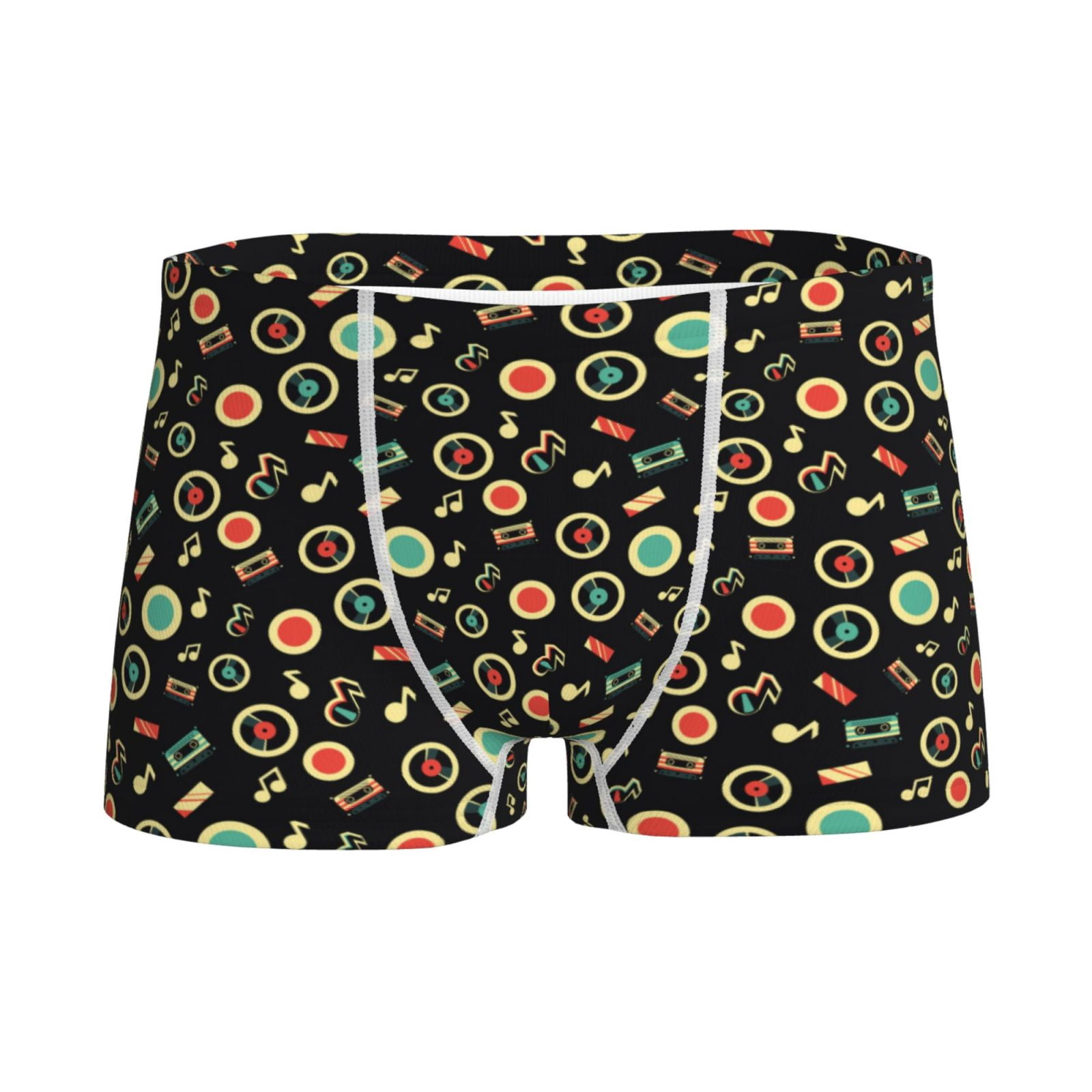 Yiaed Vector Retro Music Print Boys' Boxer Briefs Cotton Casual Stretch ...