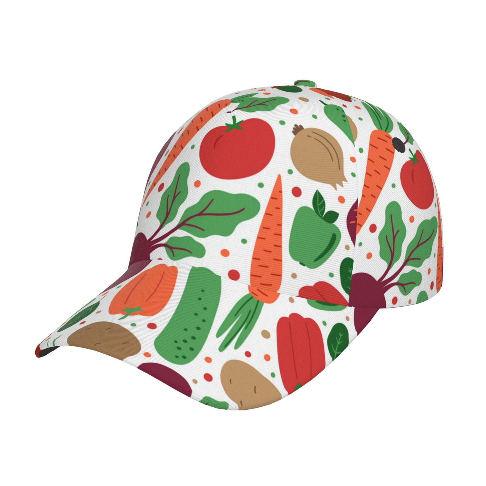 Yiaed Vegetables Print Cap Adjustable Size for Running Workouts and ...