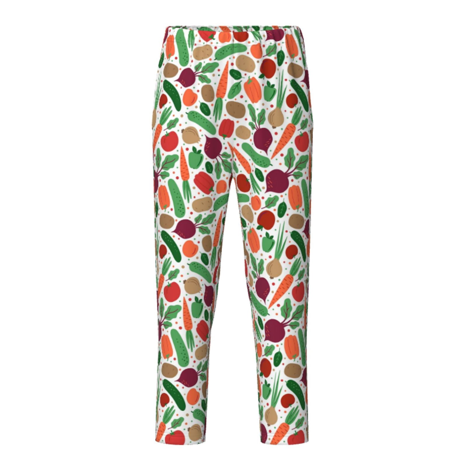 Yiaed Vegetables Print Teenagers' Lounge Pants, Loose PJ Bottoms, Long ...