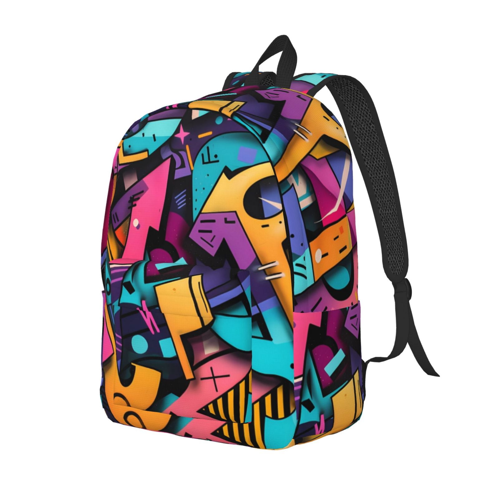 Yiaed Vibrant Graffiti Urban Art Print Laptop Backpack Travel Canvas ...