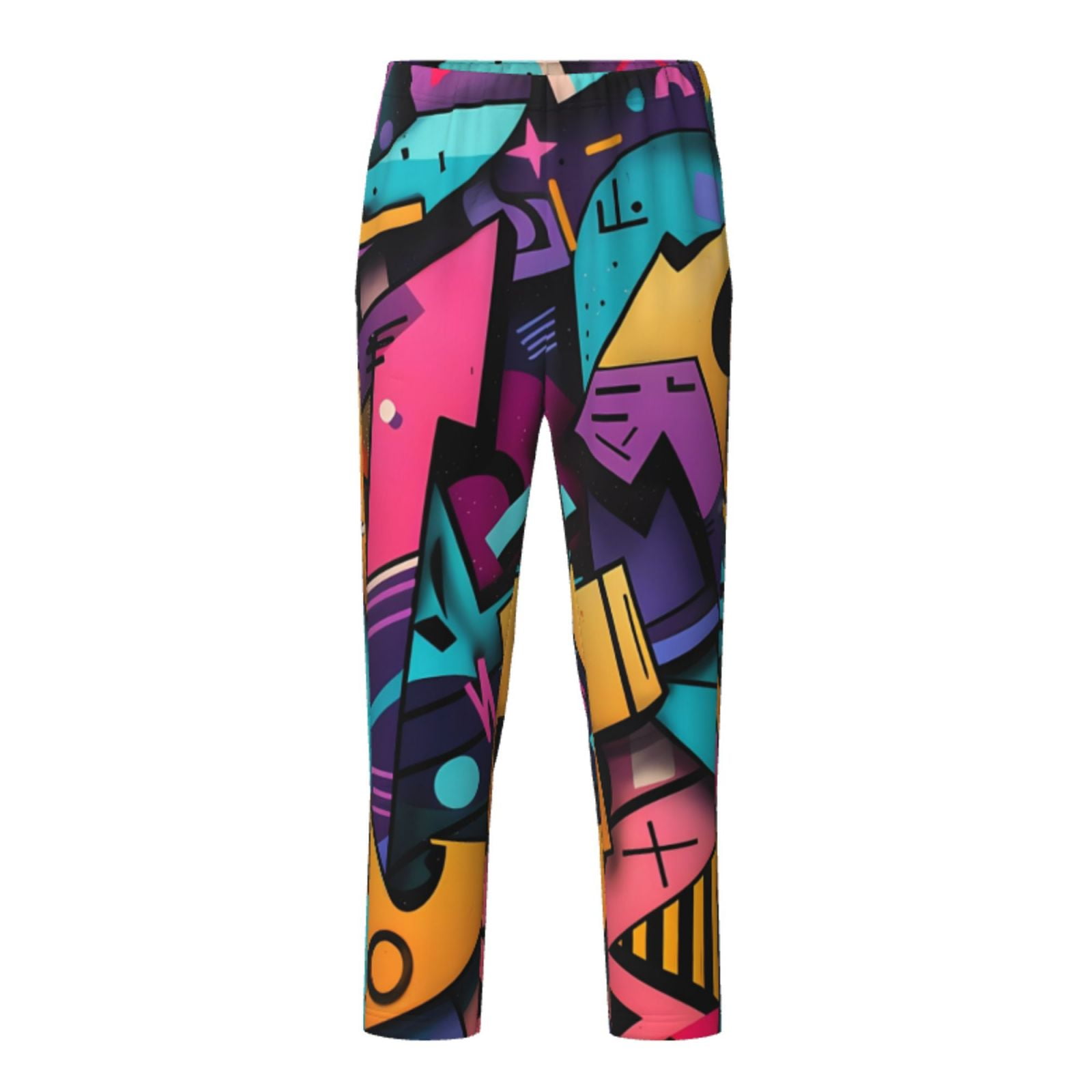 Yiaed Vibrant Graffiti Urban Art Print Teenagers' Lounge Pants, Loose ...