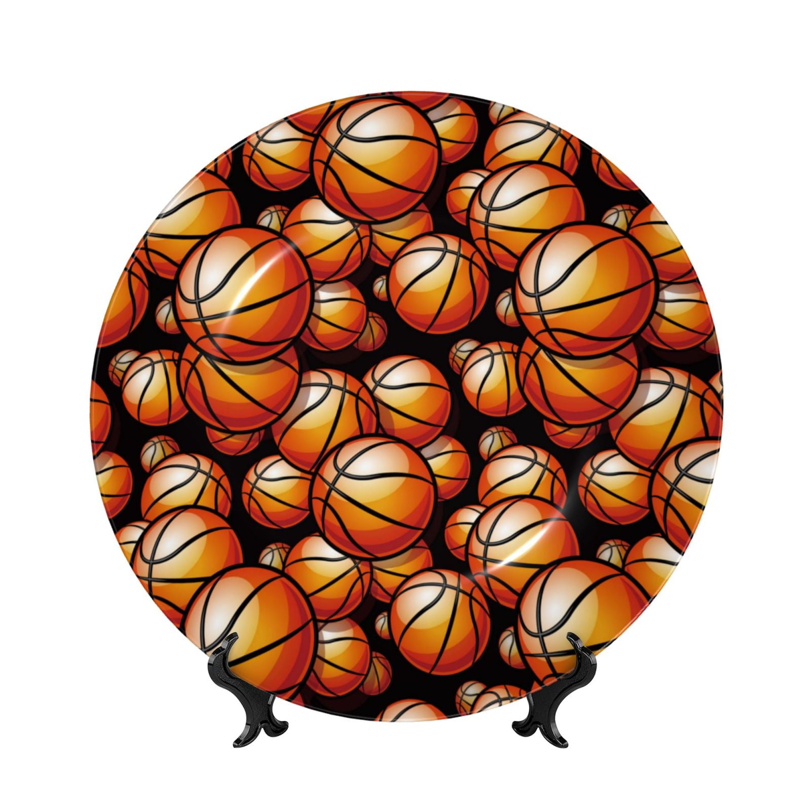 Yiaed Vintage Basketball Print Bone China Decorative Plate Ceramic ...