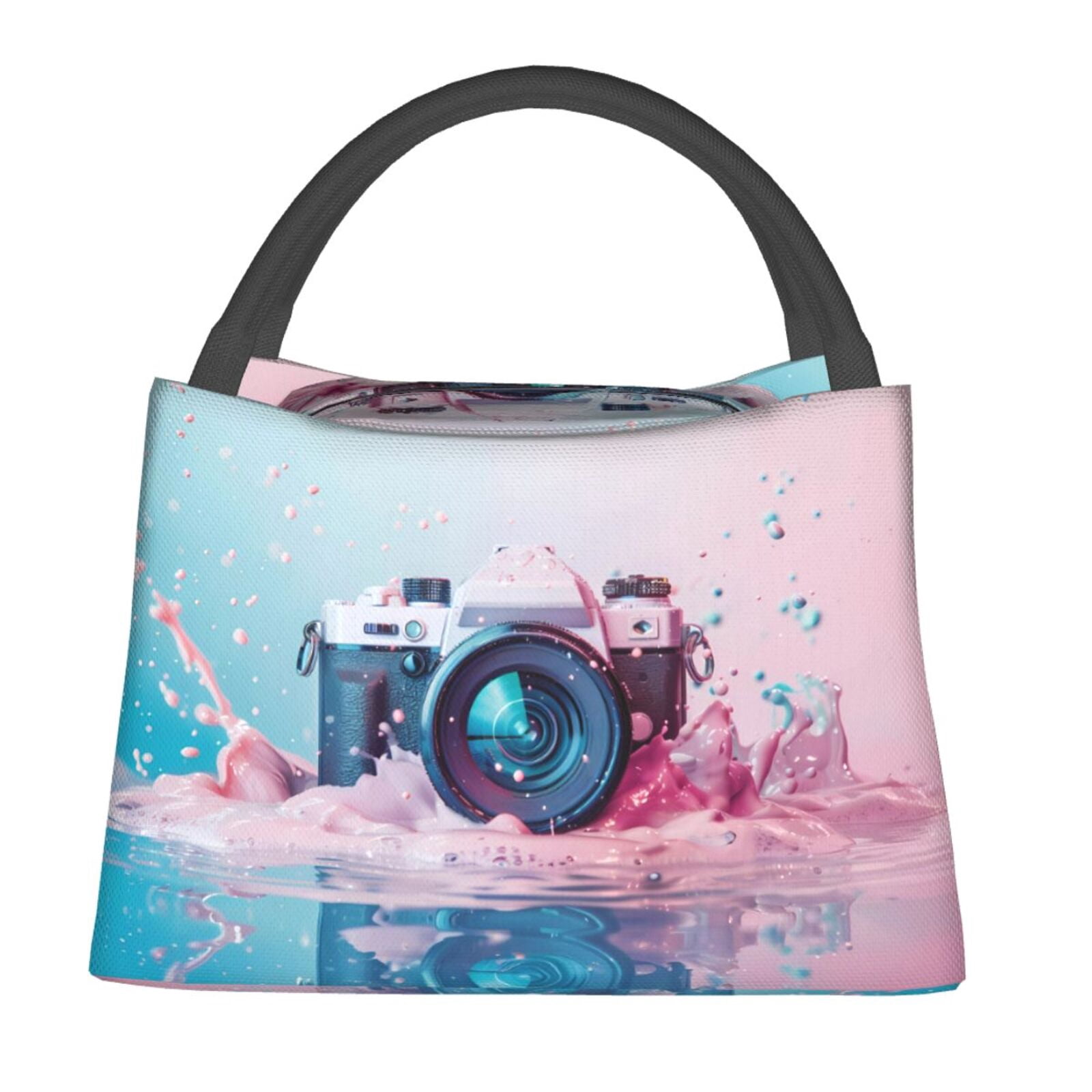 Yiaed Vintage Camera Splash Art Print Lunch box lunch bag Portable ...