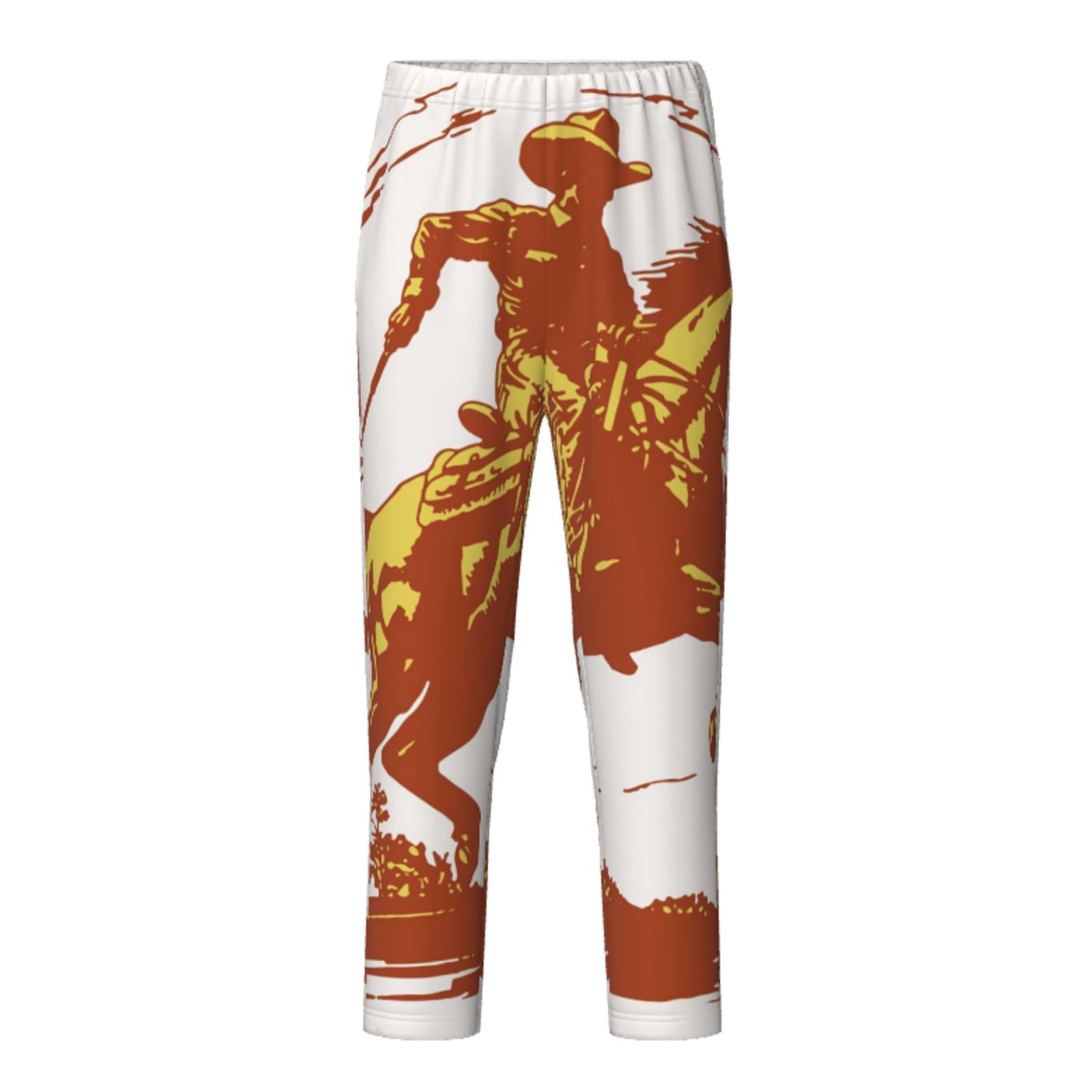 Yiaed Vintage Cowboy On A Bronco Horse Print Teenagers' Lounge Pants ...