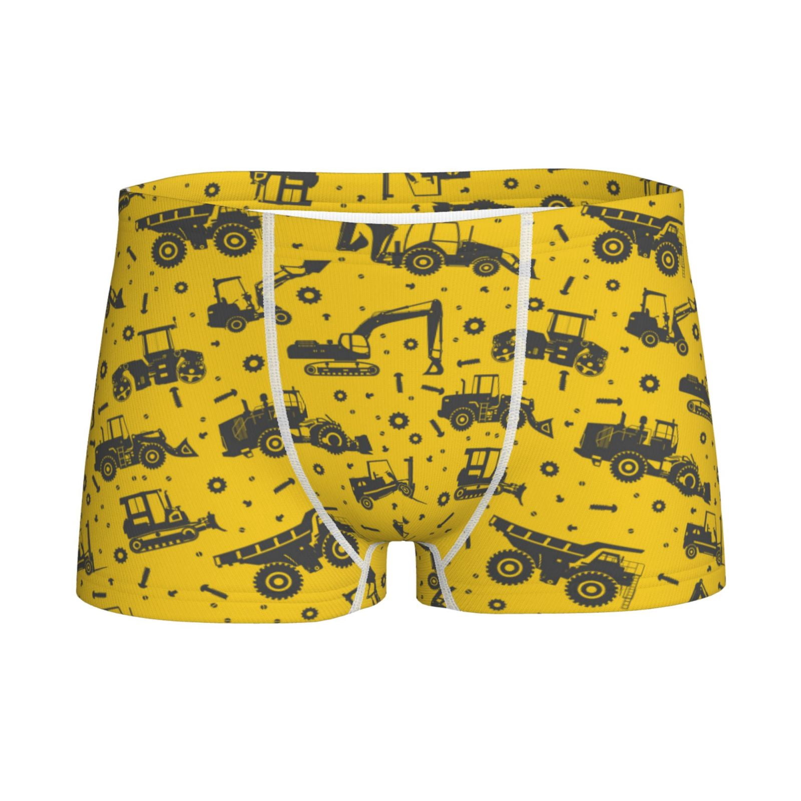 Yiaed Vintage Excavator Print Boys' Boxer Briefs Cotton Casual Stretch ...