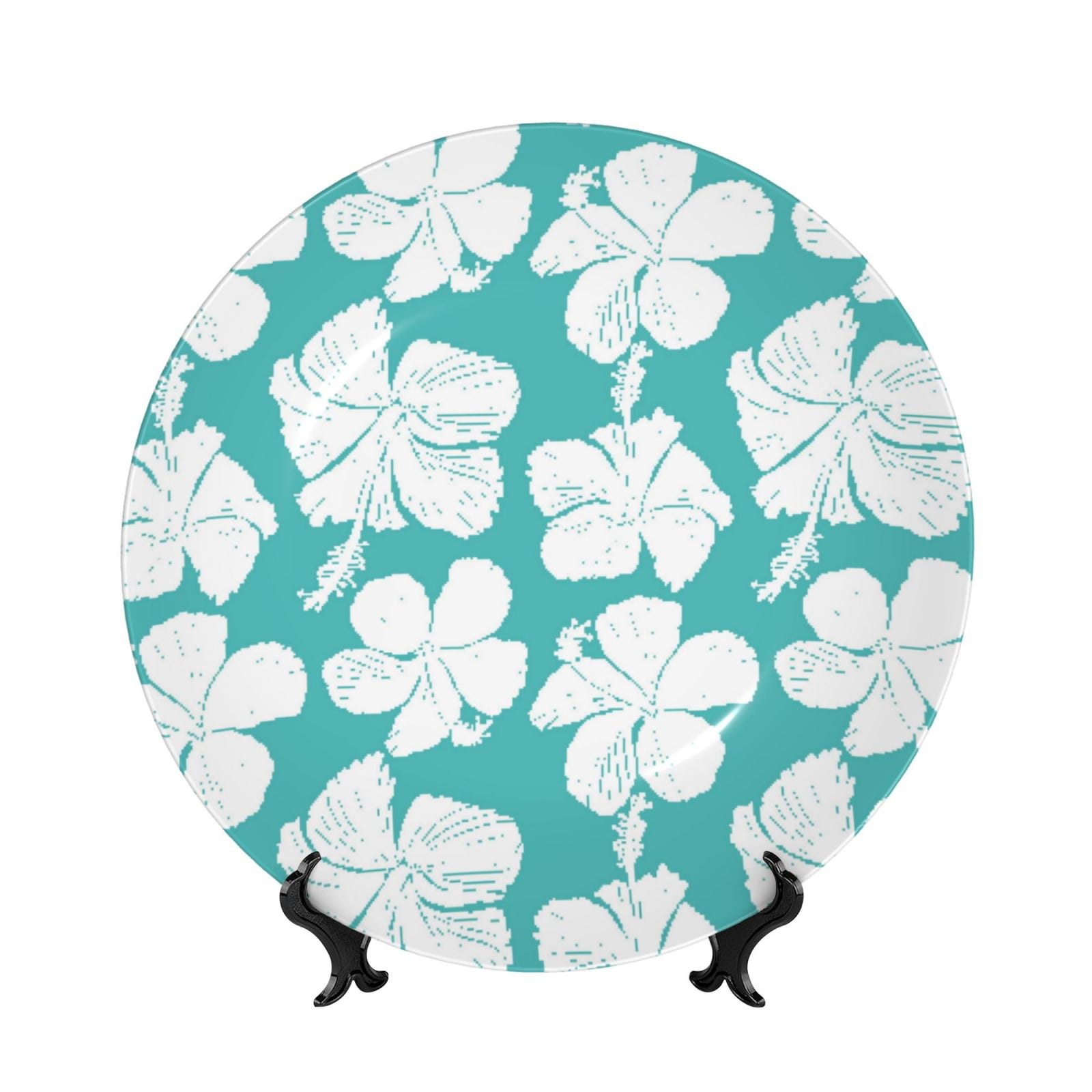 Yiaed Vintage Floral Print Bone China Decorative Plate Ceramic Dinner ...