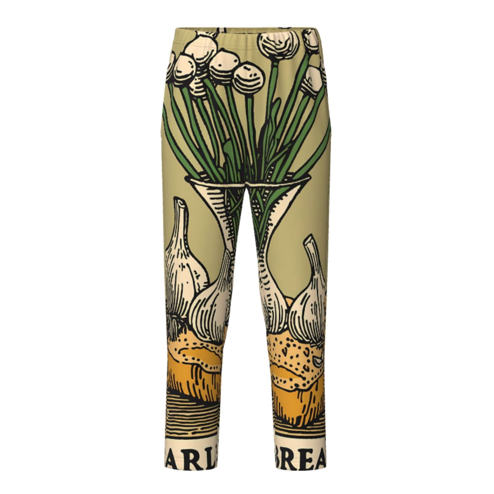 Yiaed Vintage Garlic Bread Illustration Print Teenagers' Lounge Pants ...