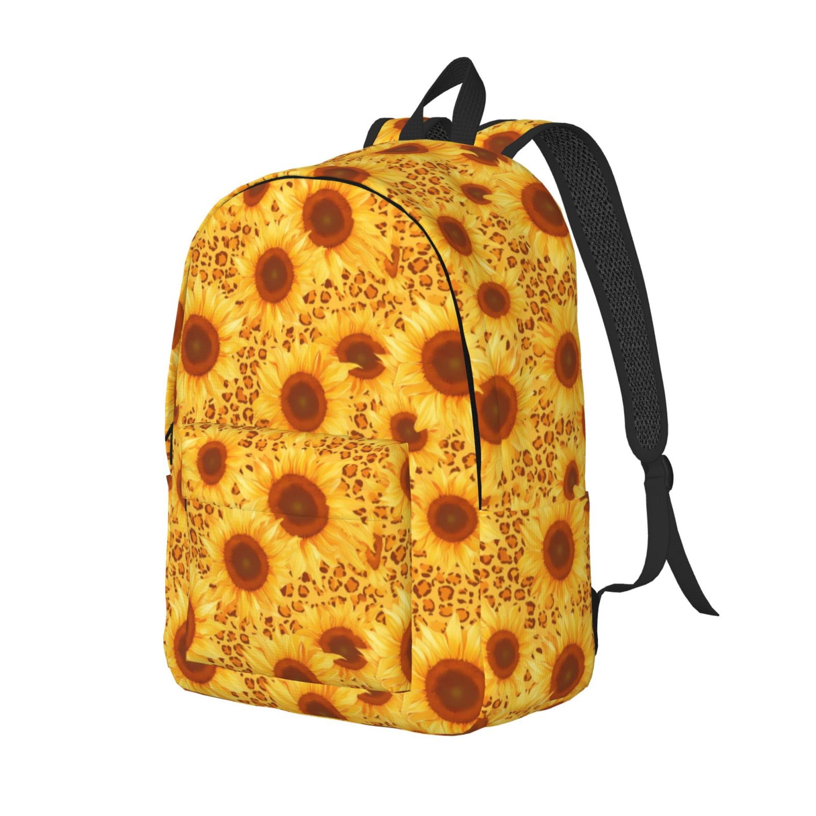 Yiaed Vintage Leopard Print Sunflower Print Print Laptop Backpack ...