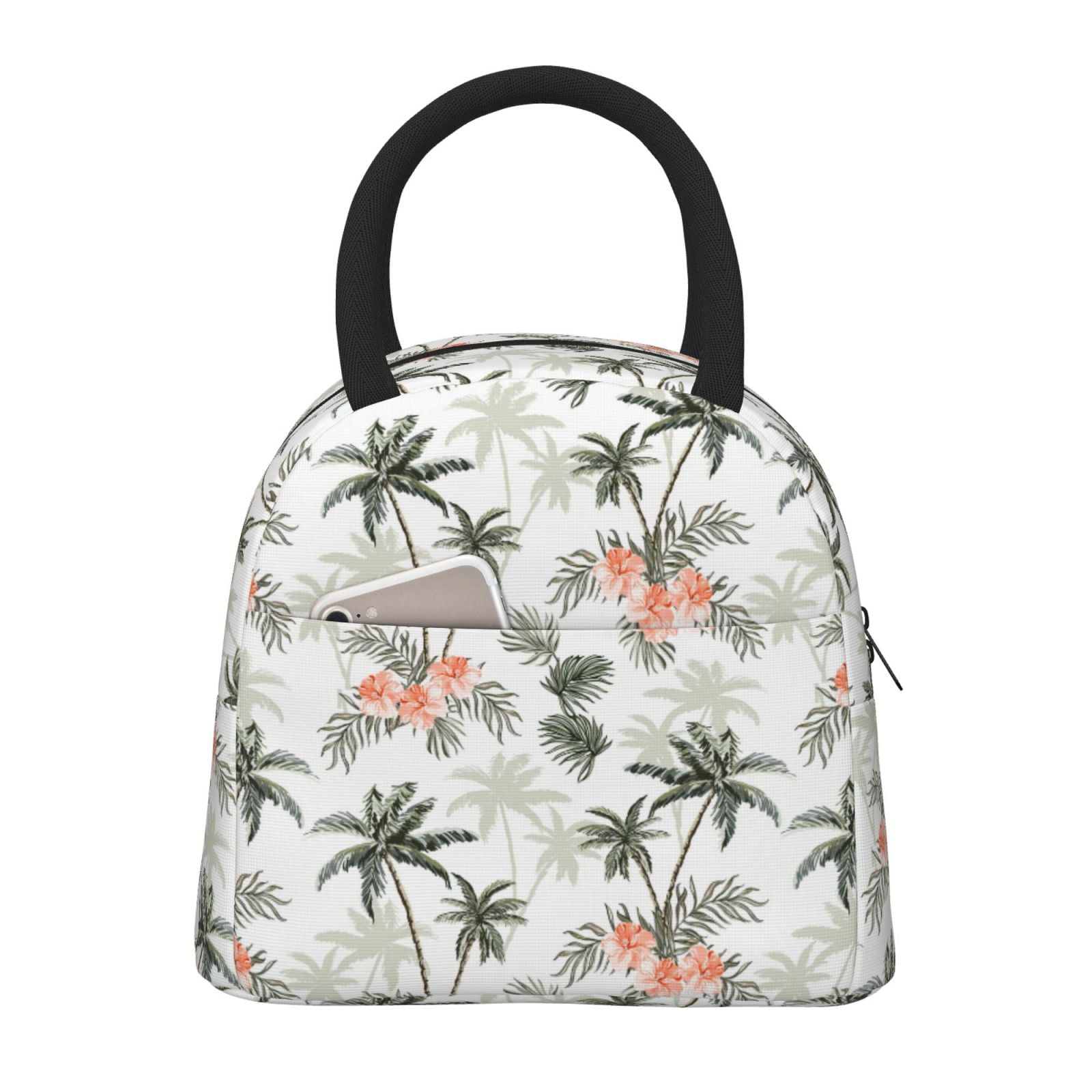 Yiaed Vintage Palm Trees Print Lunch Bag Adult Insulated Lunch Box ...