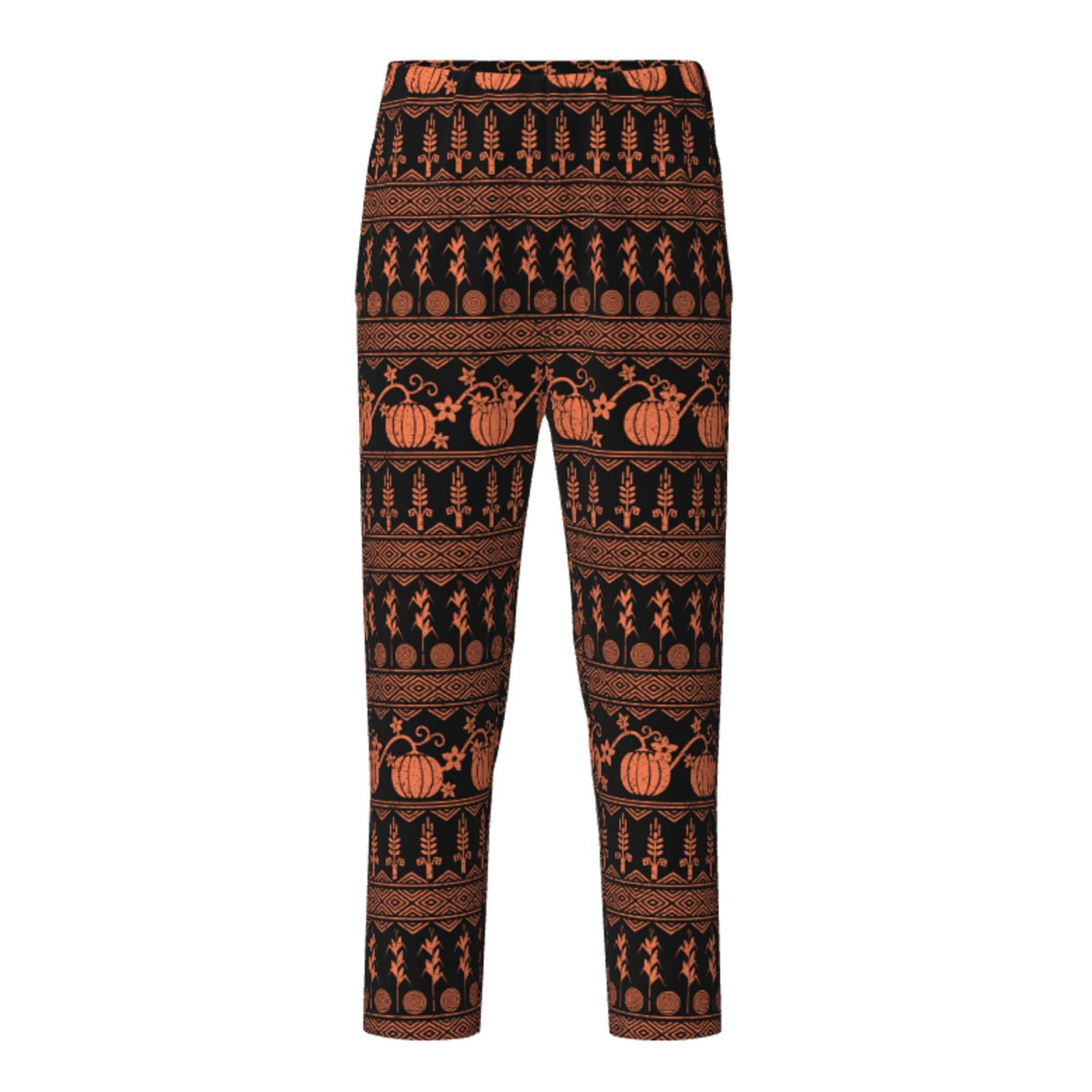 Yiaed Vintage Pumpkin Pattern Print Teenagers' Lounge Pants, Loose PJ ...