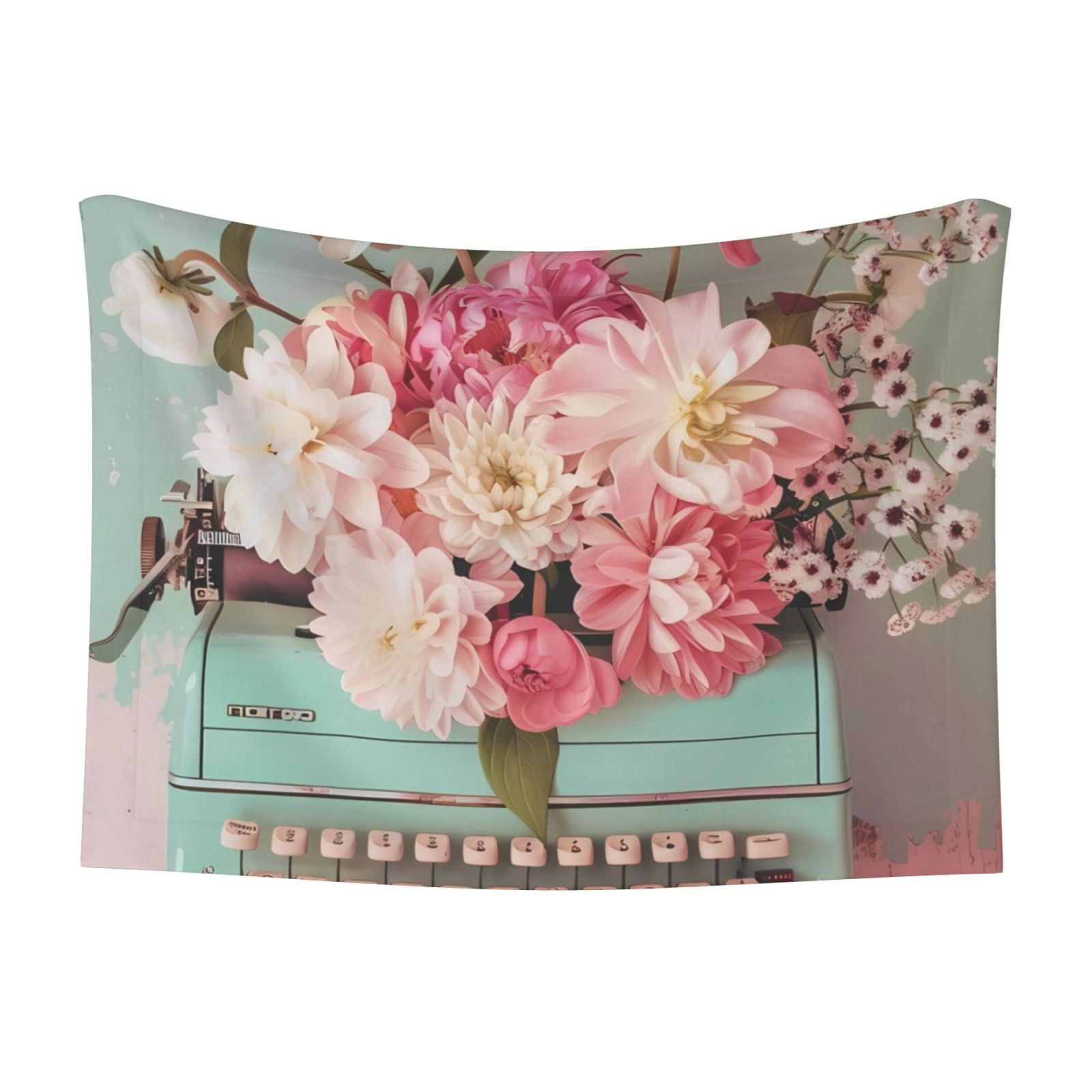 Yiaed Vintage Typewriter Floral Print Dog Blankets-Cat Blanket Washable ...
