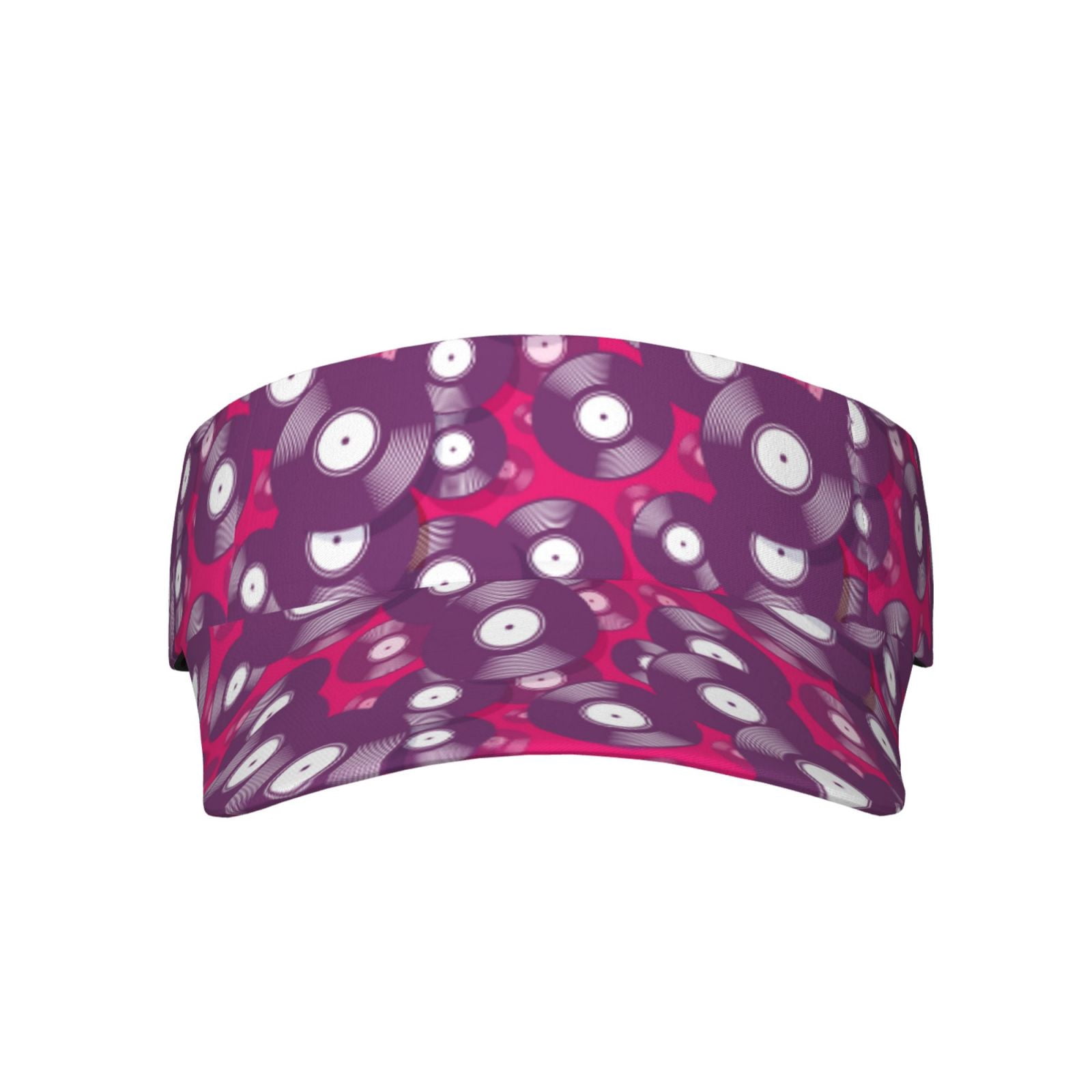 Yiaed Vintage Vinyl Record Print Sport Sun Visor Hats Adjustable Empty ...