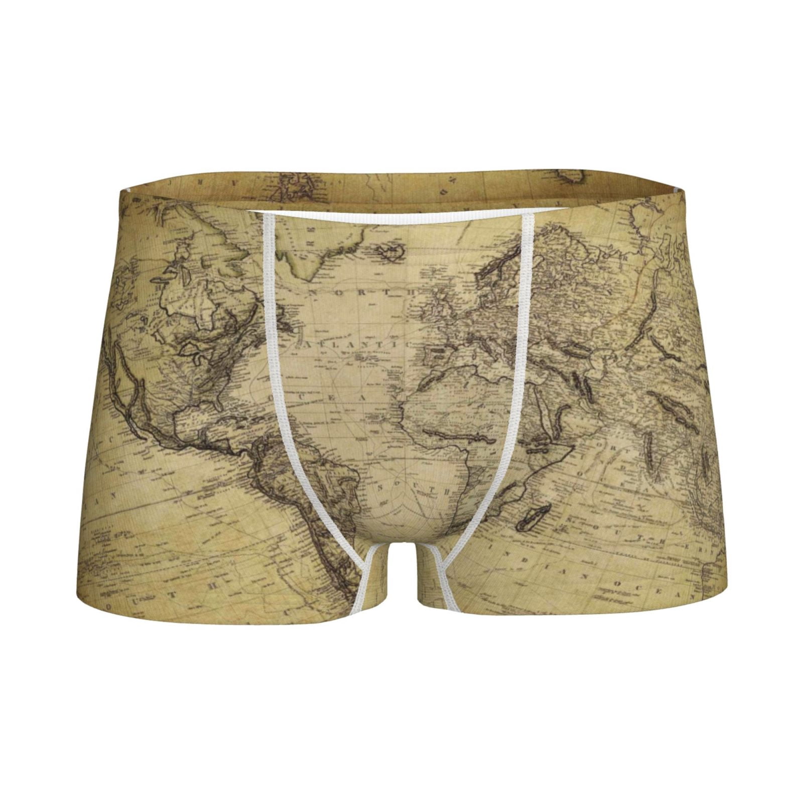 Yiaed Vintage World Map Print Boys' Boxer Briefs Cotton Casual Stretch ...