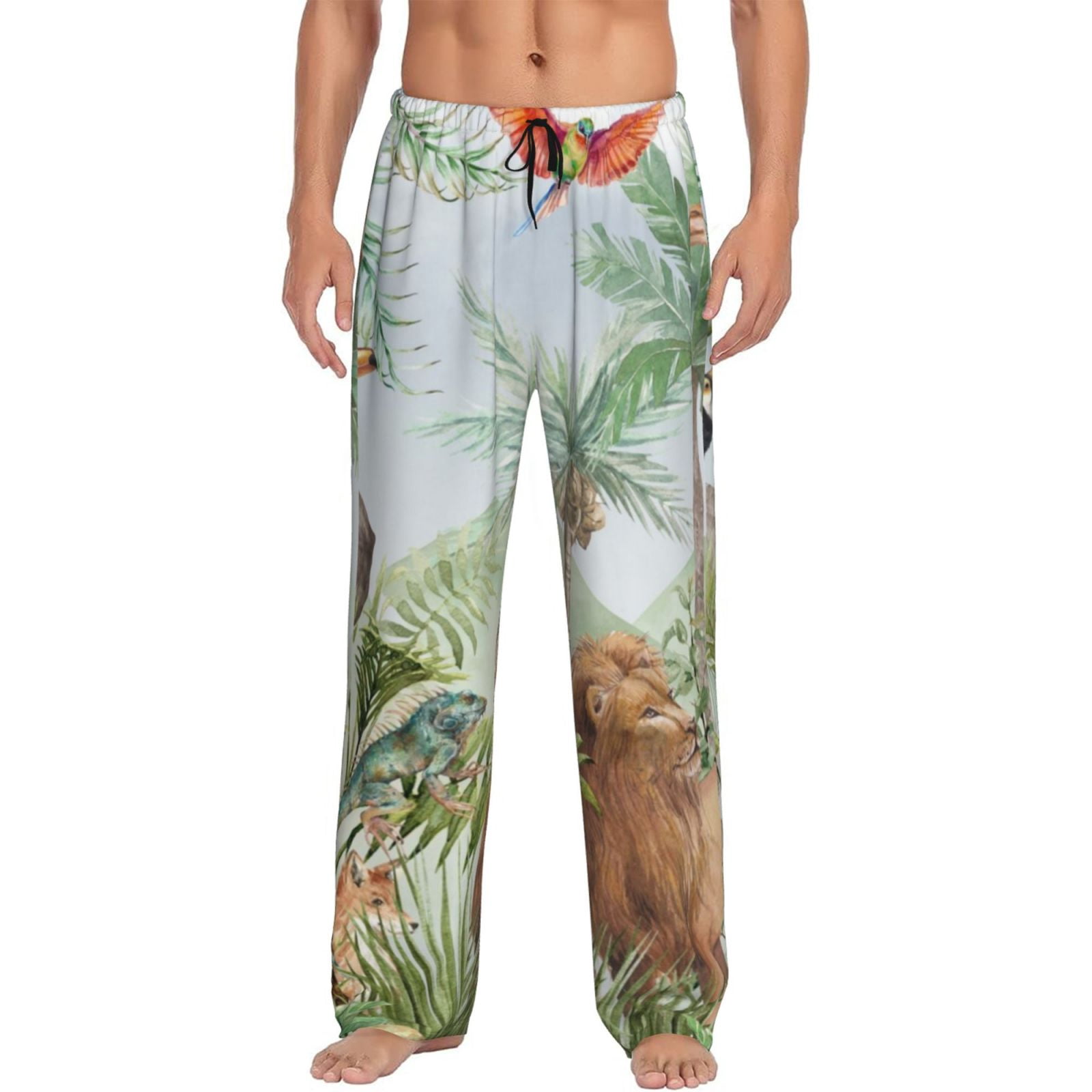 Yiaed Watercolor African Animals Wildlife Print Men's Lounge Pants ...
