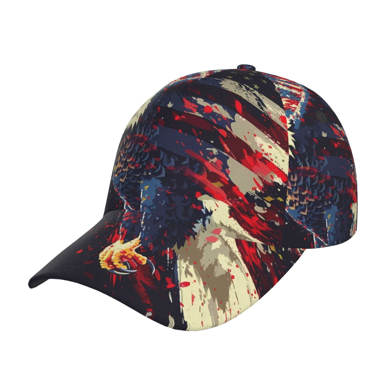 Yiaed Watercolor Bald Eagle Print Cap Adjustable Size for Running ...