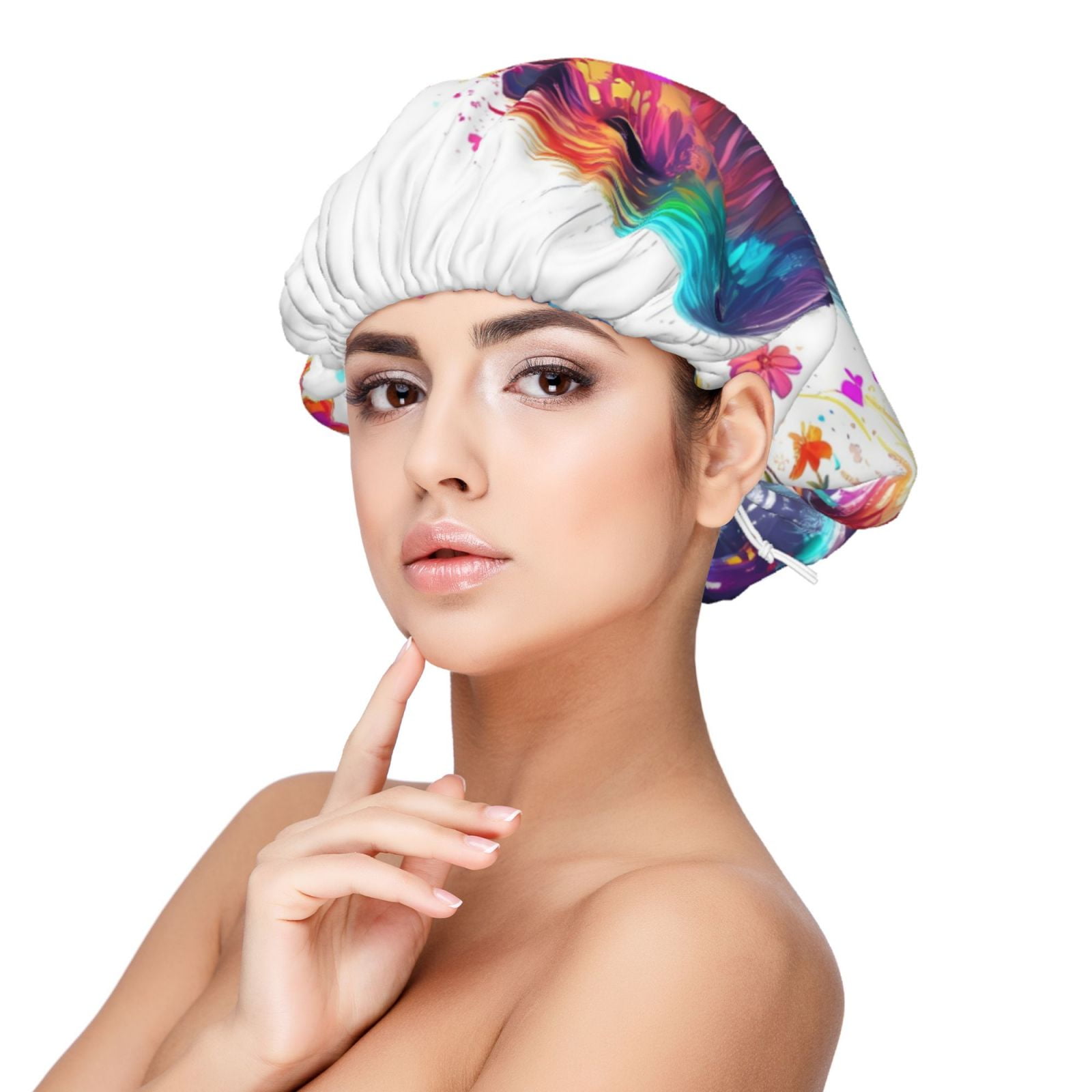 Yiaed Watercolor Butterfly Guinea Pig Print Satin Bonnet Silk Bonnet ...