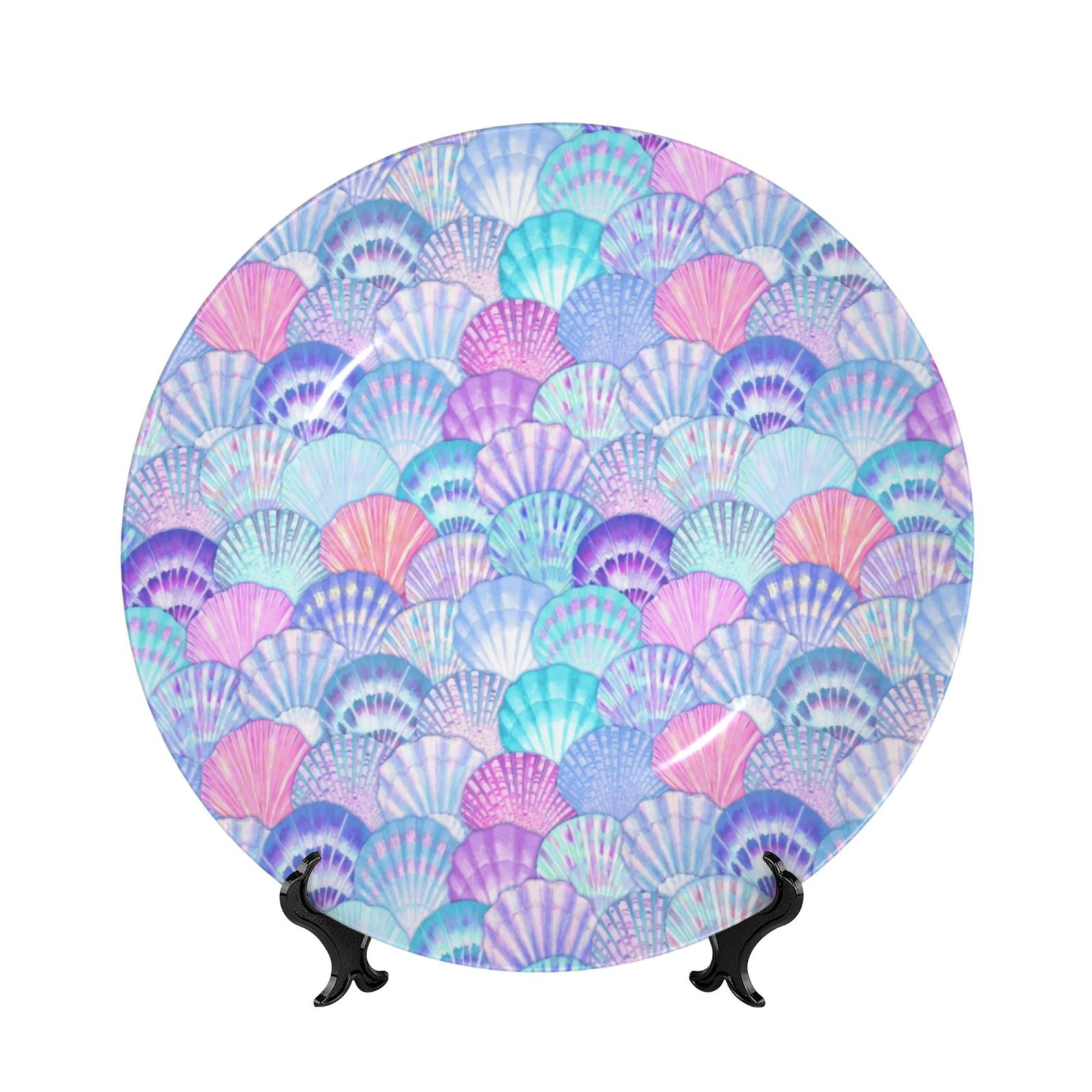 Yiaed Watercolor Sea Shells 1 Print Bone China Decorative Plate Ceramic ...