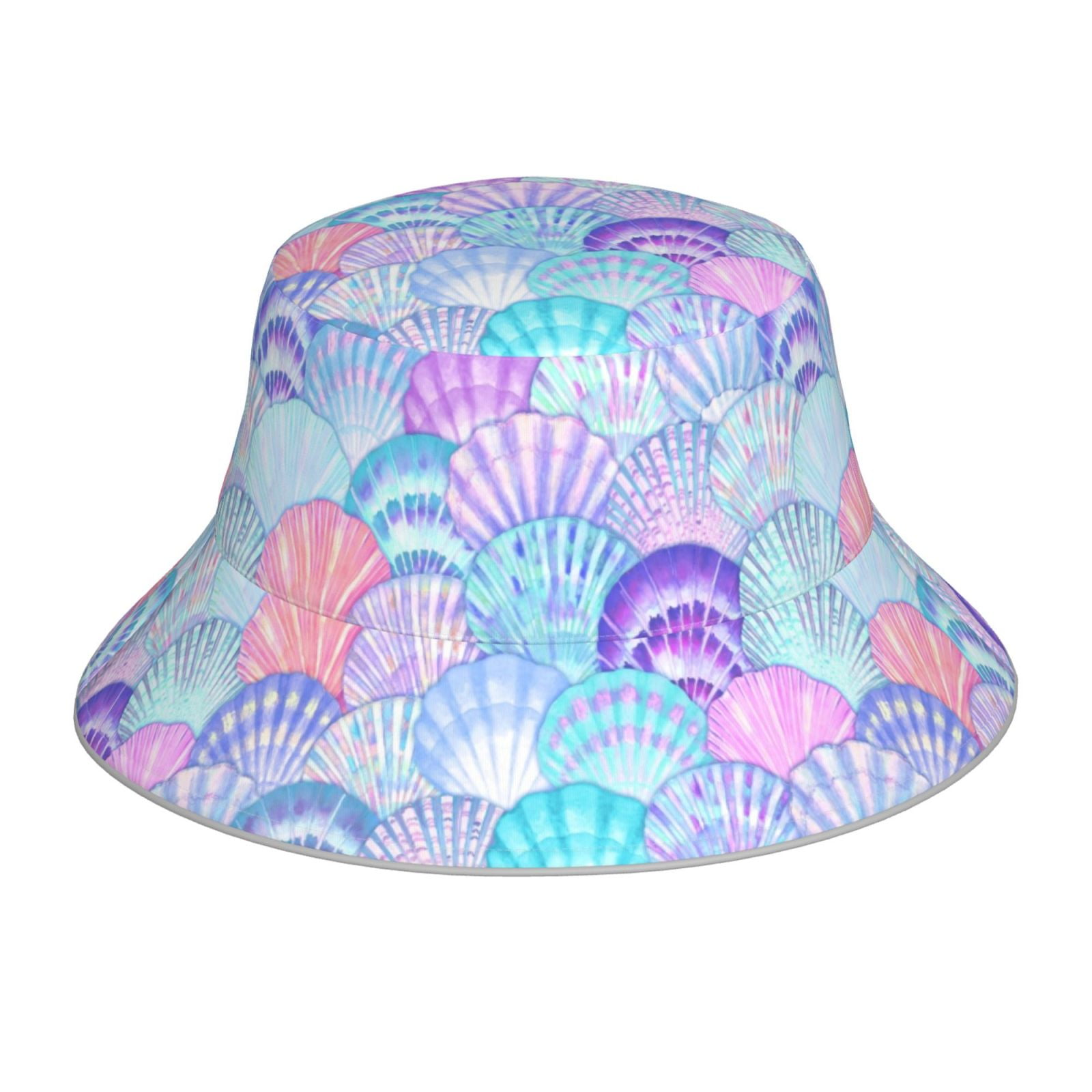 Yiaed Watercolor Sea Shells 1 Print Reflective Stripe Bucket Hat Unisex Funny Outdoor Fisherman ...