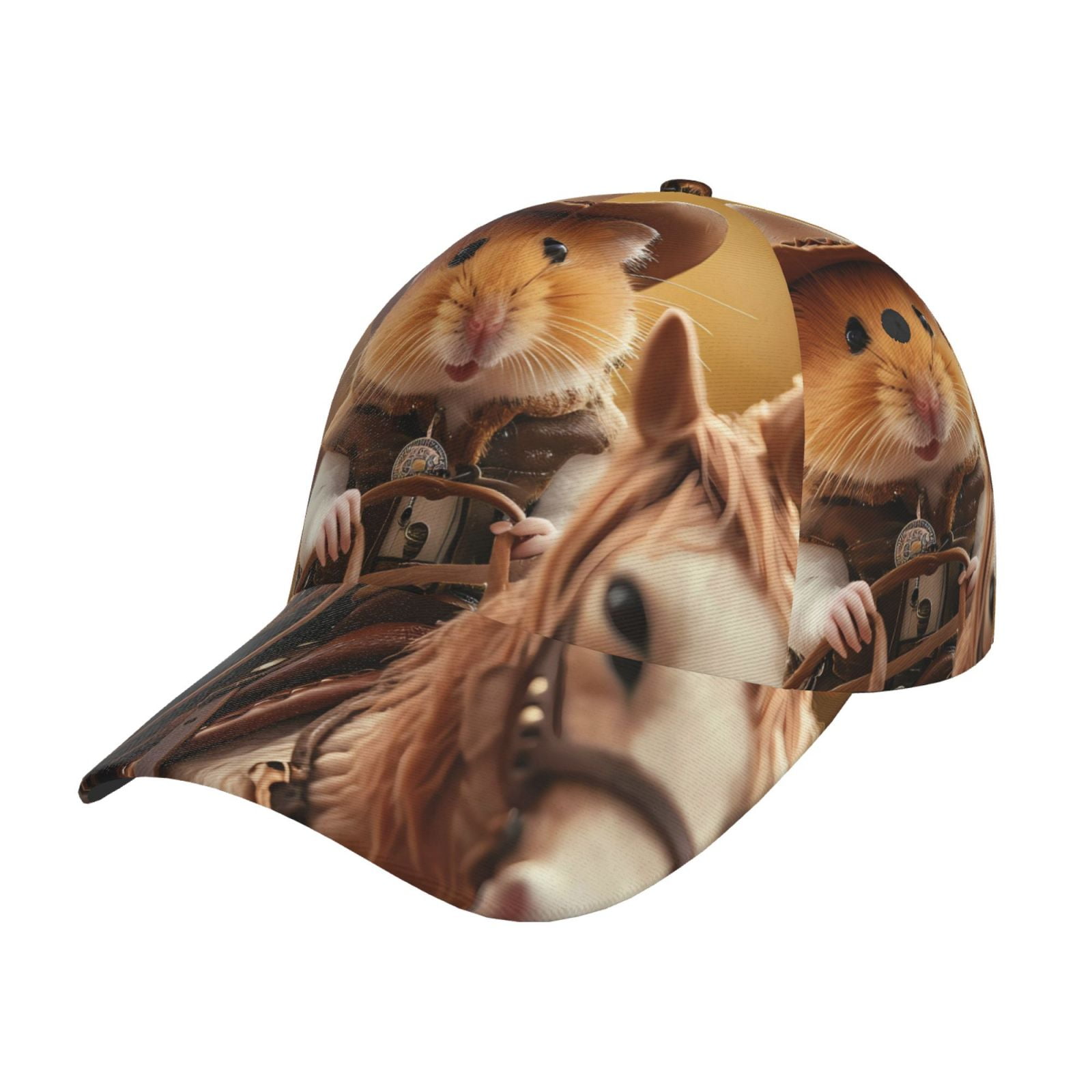 Yiaed Western Cowboy Guinea Pig Print Cap Adjustable Size for Running ...