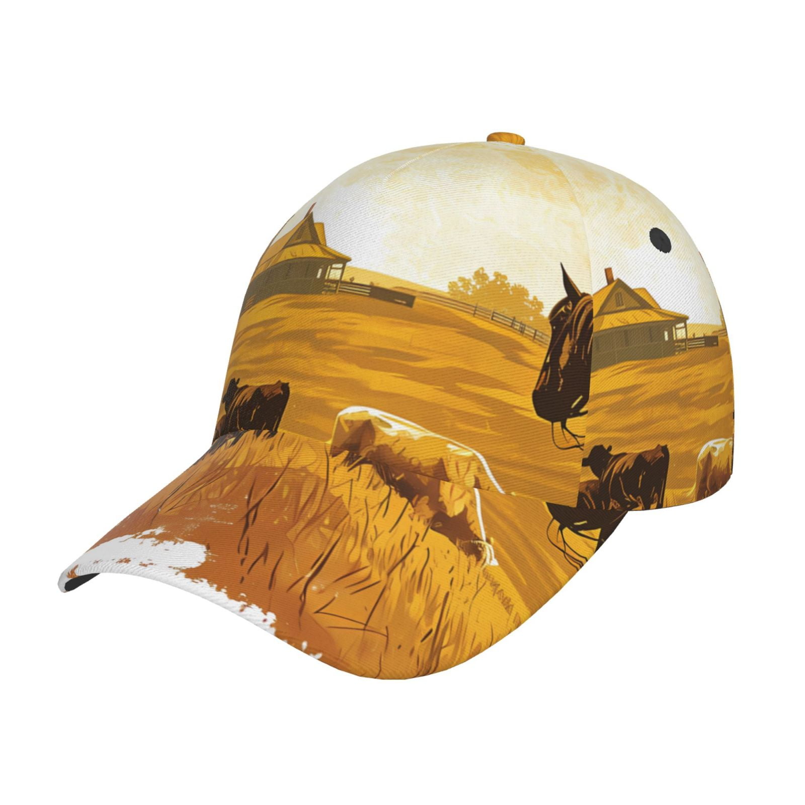 Yiaed Western Cowboy Ranch Print Cap Adjustable Size for Running ...