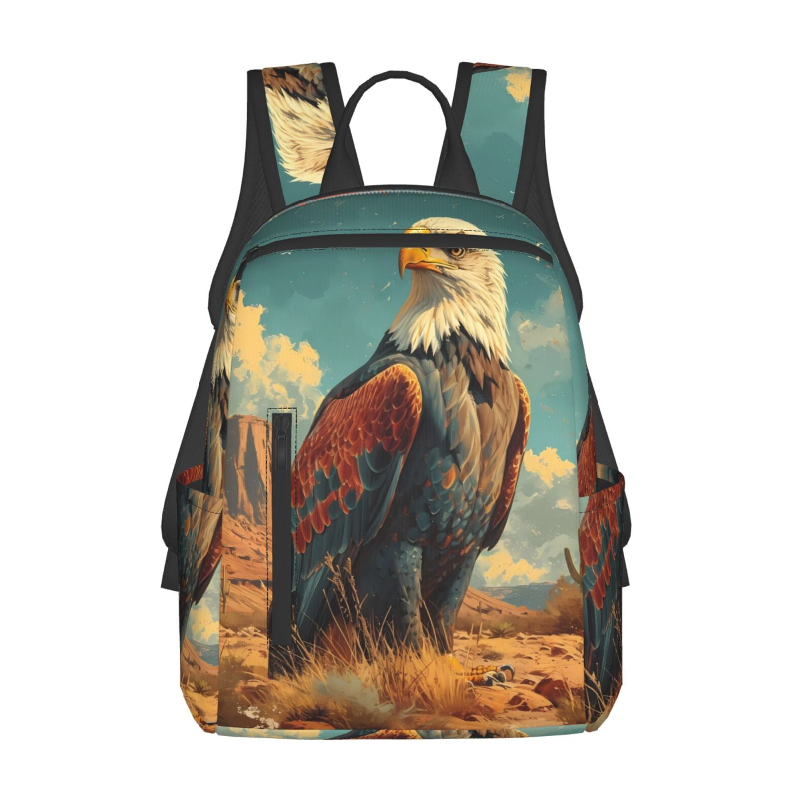 Yiaed Western Desert Cactus Bald Eagle Print Lightweight Backpack ...