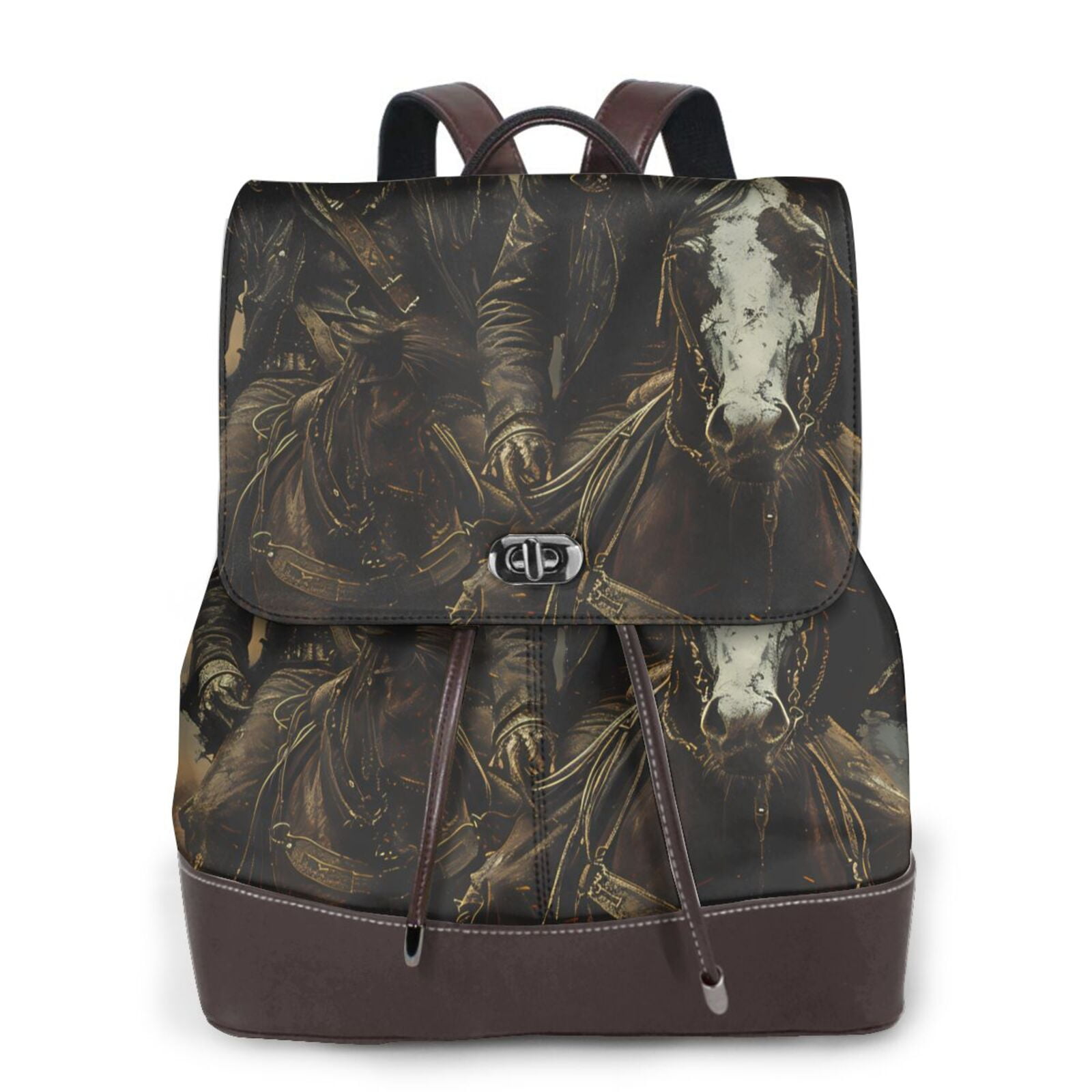 Yiaed Western Desert Skull Cowboy Print Laptop Backpack for Women Slim ...
