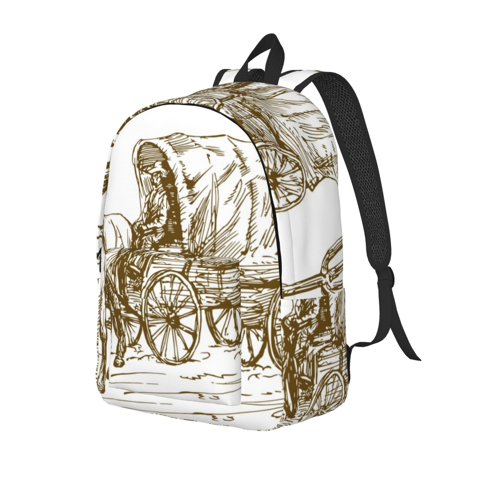 Yiaed Western Scenery With Old Wagon Print Laptop Backpack Travel ...