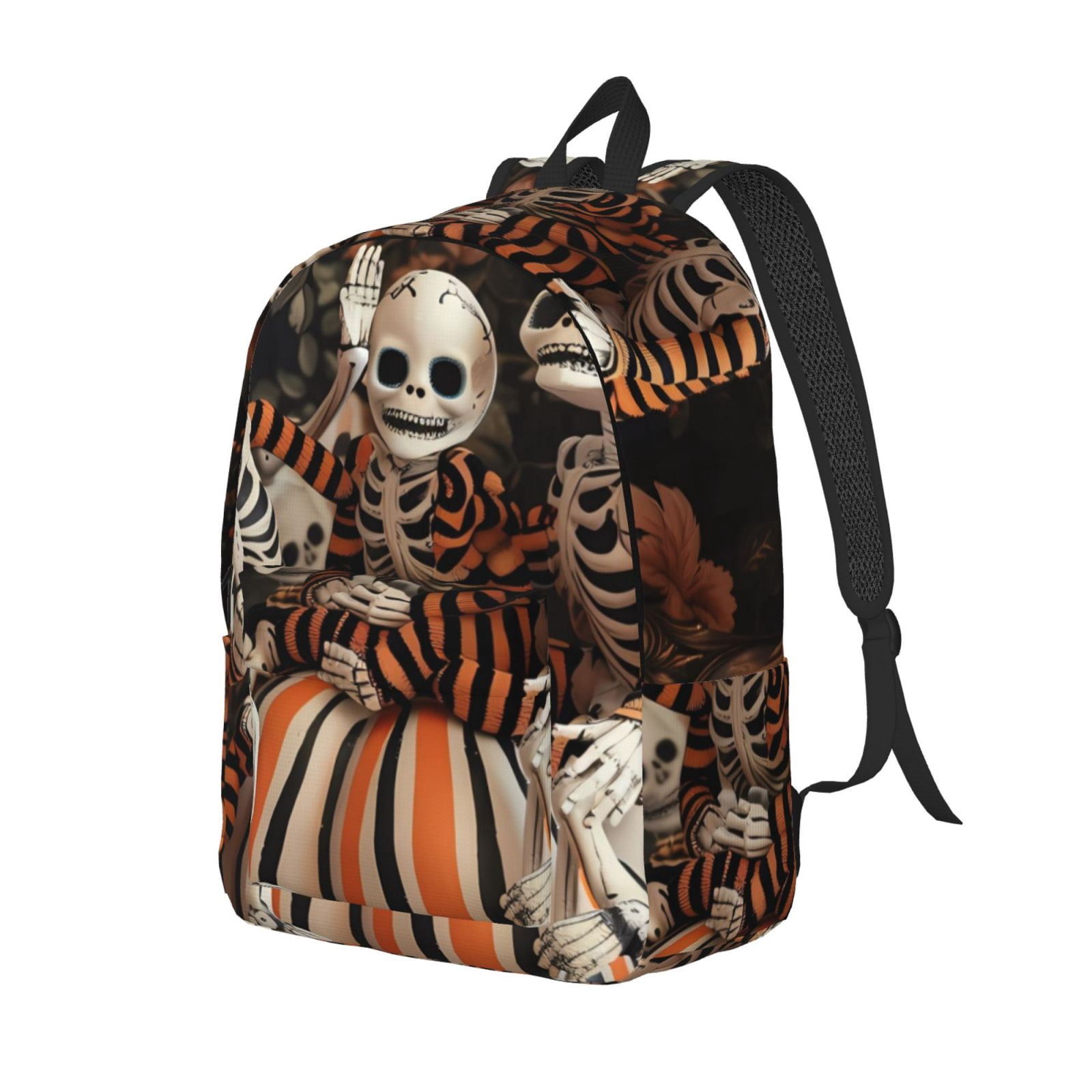 Yiaed Whimsical Halloween Skeletons Print Laptop Backpack Travel Canvas ...