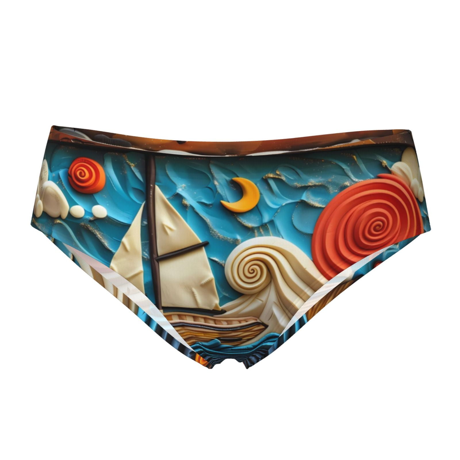 Yiaed Whimsical Sailboat Ocean Art Pattern Underwear for Women Low ...