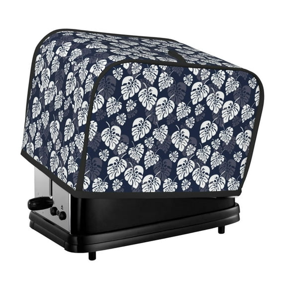 Yiaed White Leaves Print Two Slice Bread Machine Cover, Universal Size ...