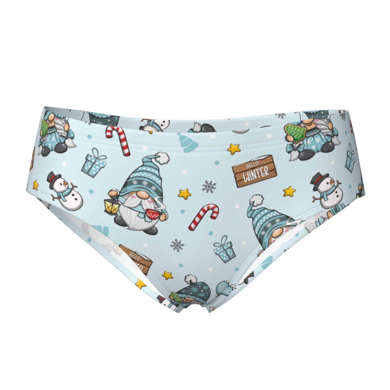 Yiaed Winter Wonderland Light Blue Pattern Underwear for Women Low ...