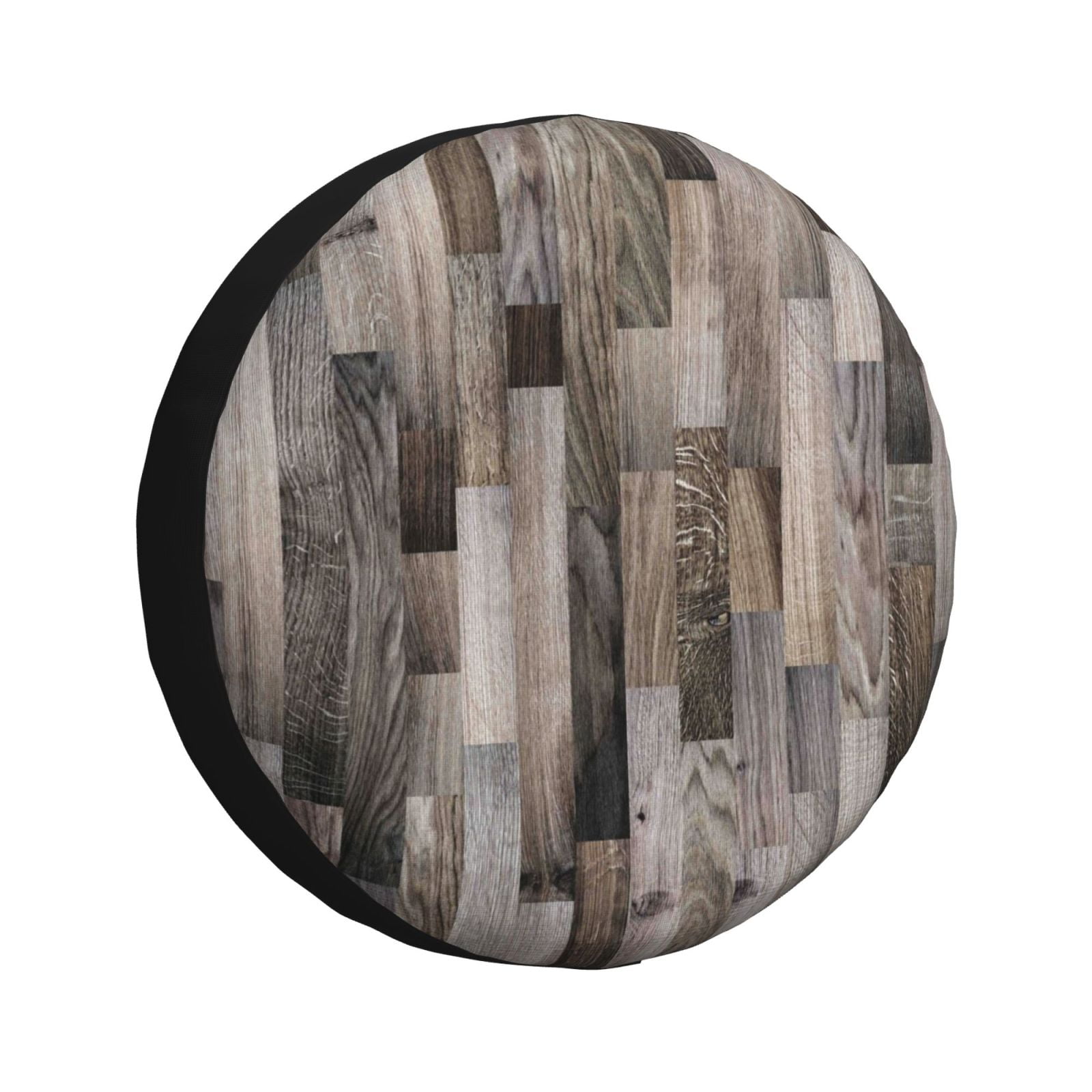 Yiaed Wooden Texture Print Tire Wheel Cover, Waterproof Spare Tire ...