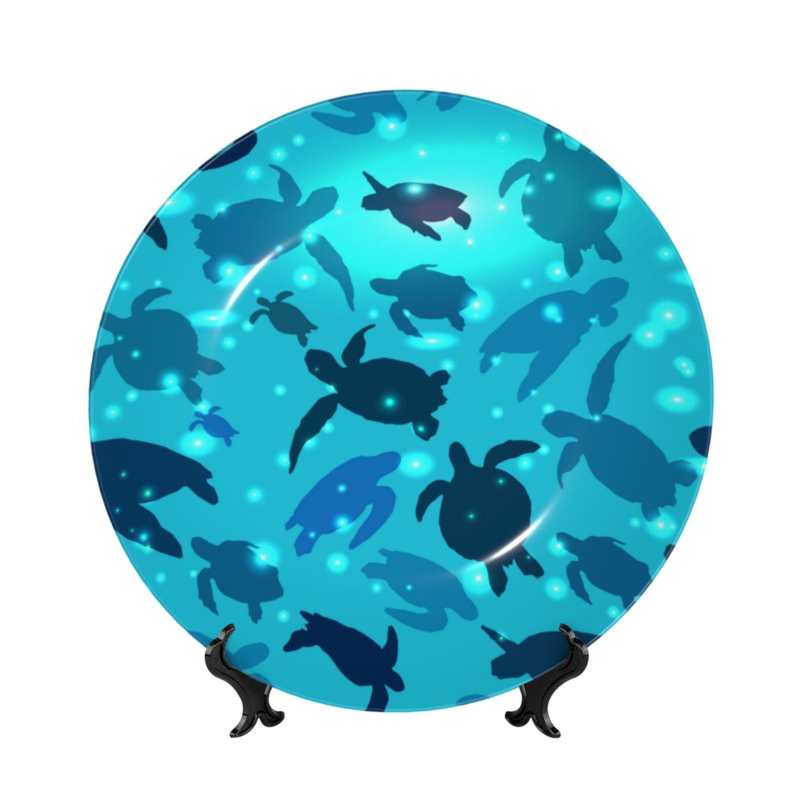 Yiaed World Turtle Day Print Bone China Decorative Plate Ceramic Dinner ...