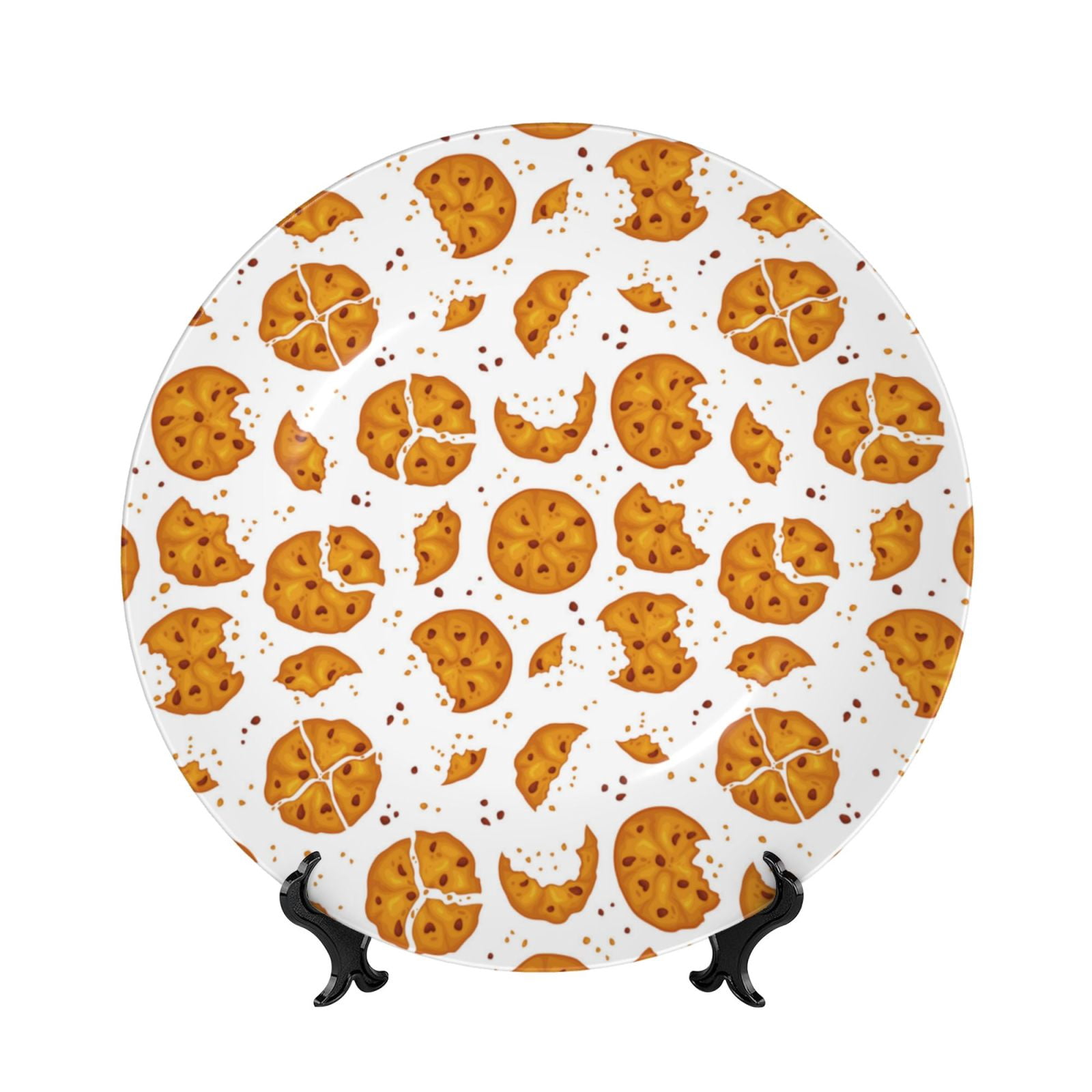 Yiaed Yellow Biscuit Print Bone China Decorative Plate Ceramic Dinner ...