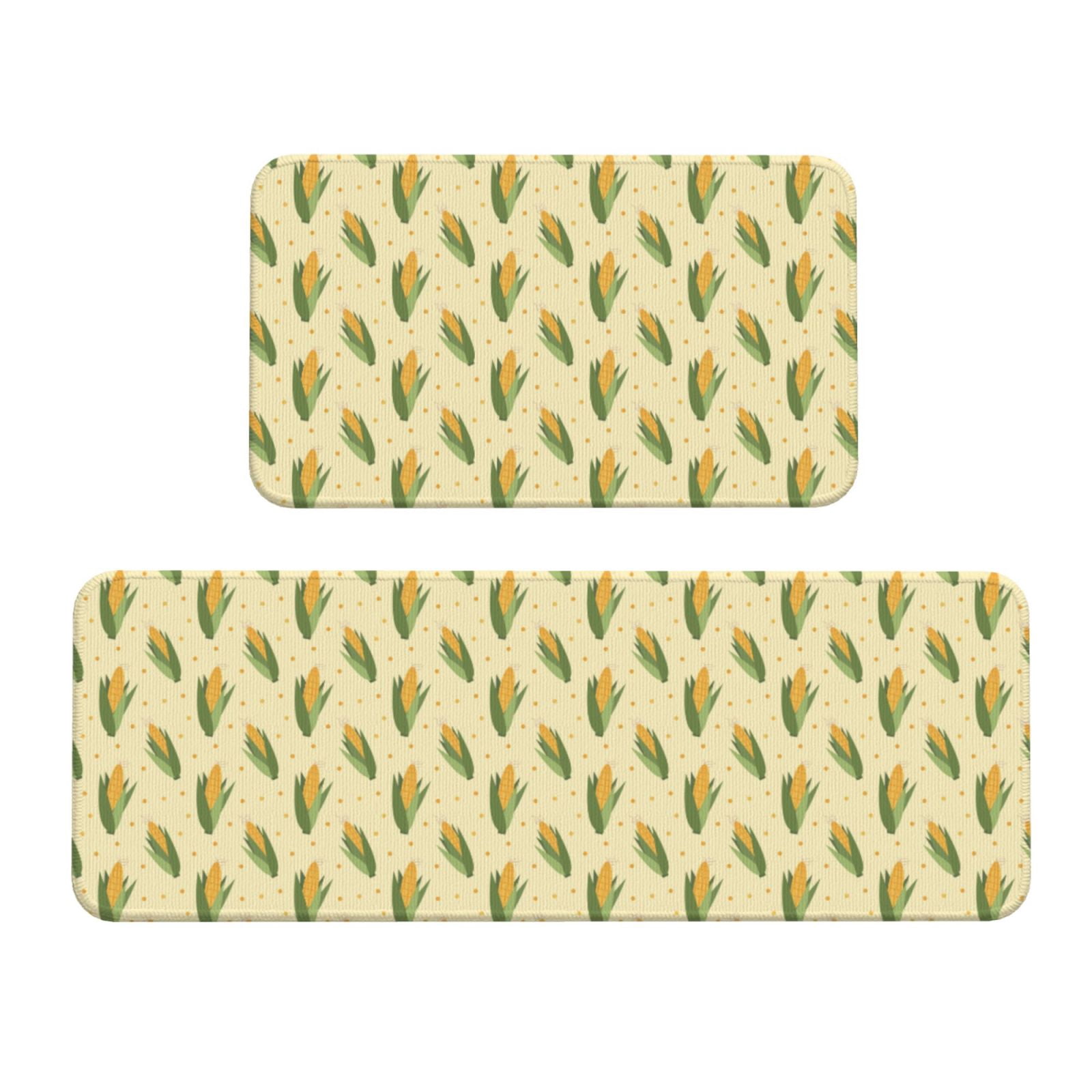 Yiaed Yellow Corn Kitchen Rugs Sets of 2 Kitchen Mats Cushioned Anti ...