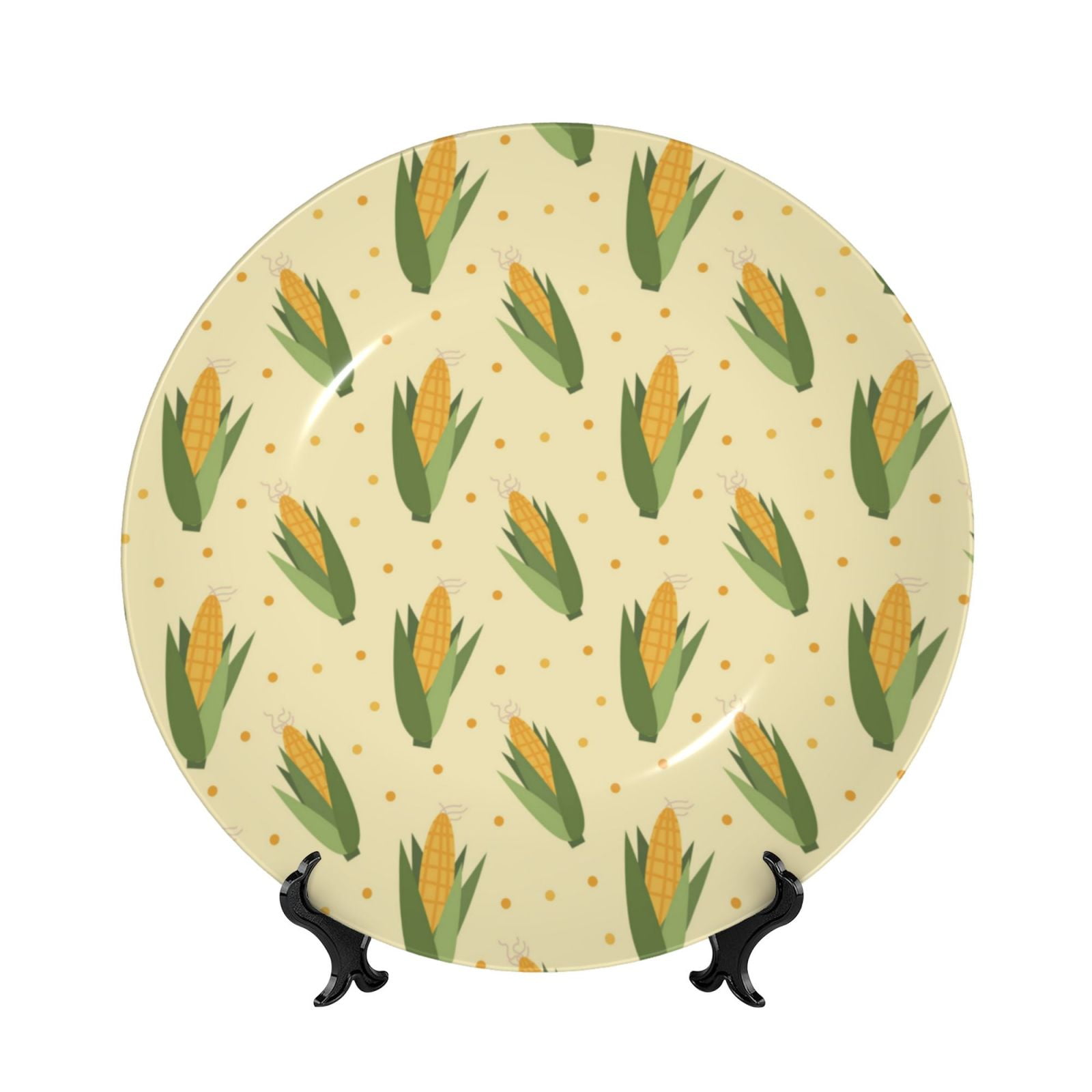 Yiaed Yellow Corn Print Bone China Decorative Plate Ceramic Dinner ...