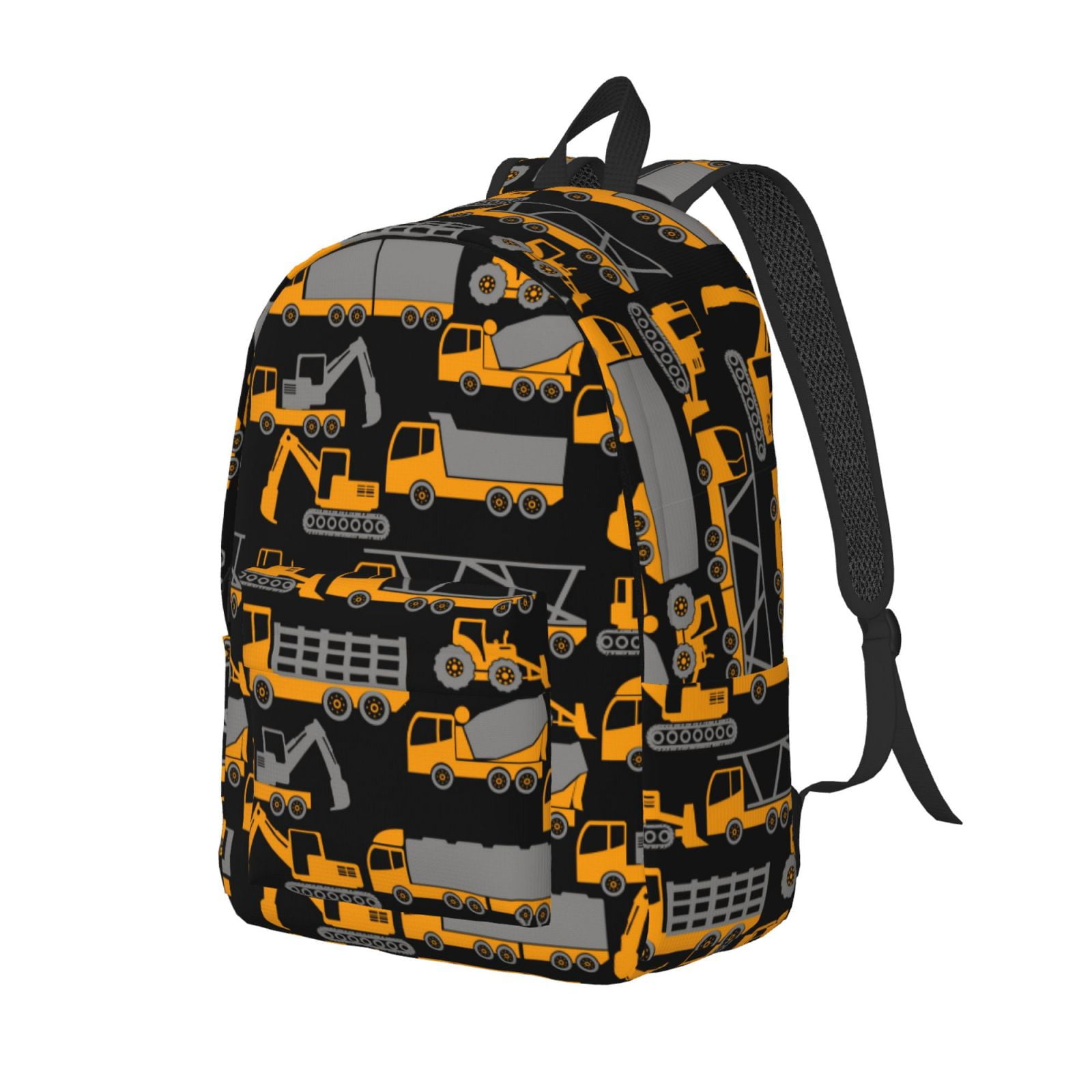 Yiaed Yellow Excavator Print Print Laptop Backpack Travel Canvas ...