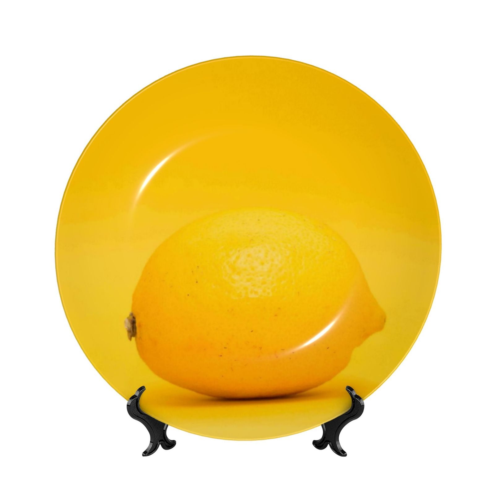 Yiaed Yellow Lemon Print Bone China Decorative Plate Ceramic Dinner ...
