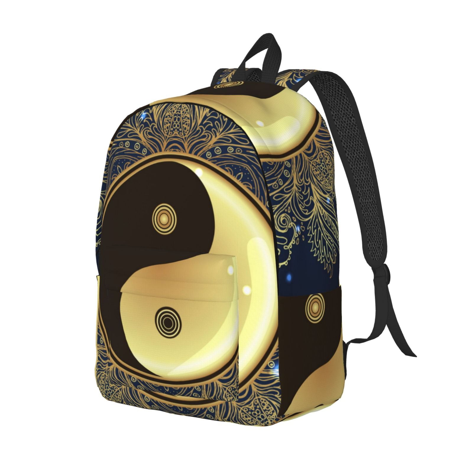 Yiaed Yin And Yang Mandala Print Laptop Backpack Travel Canvas Backpack ...