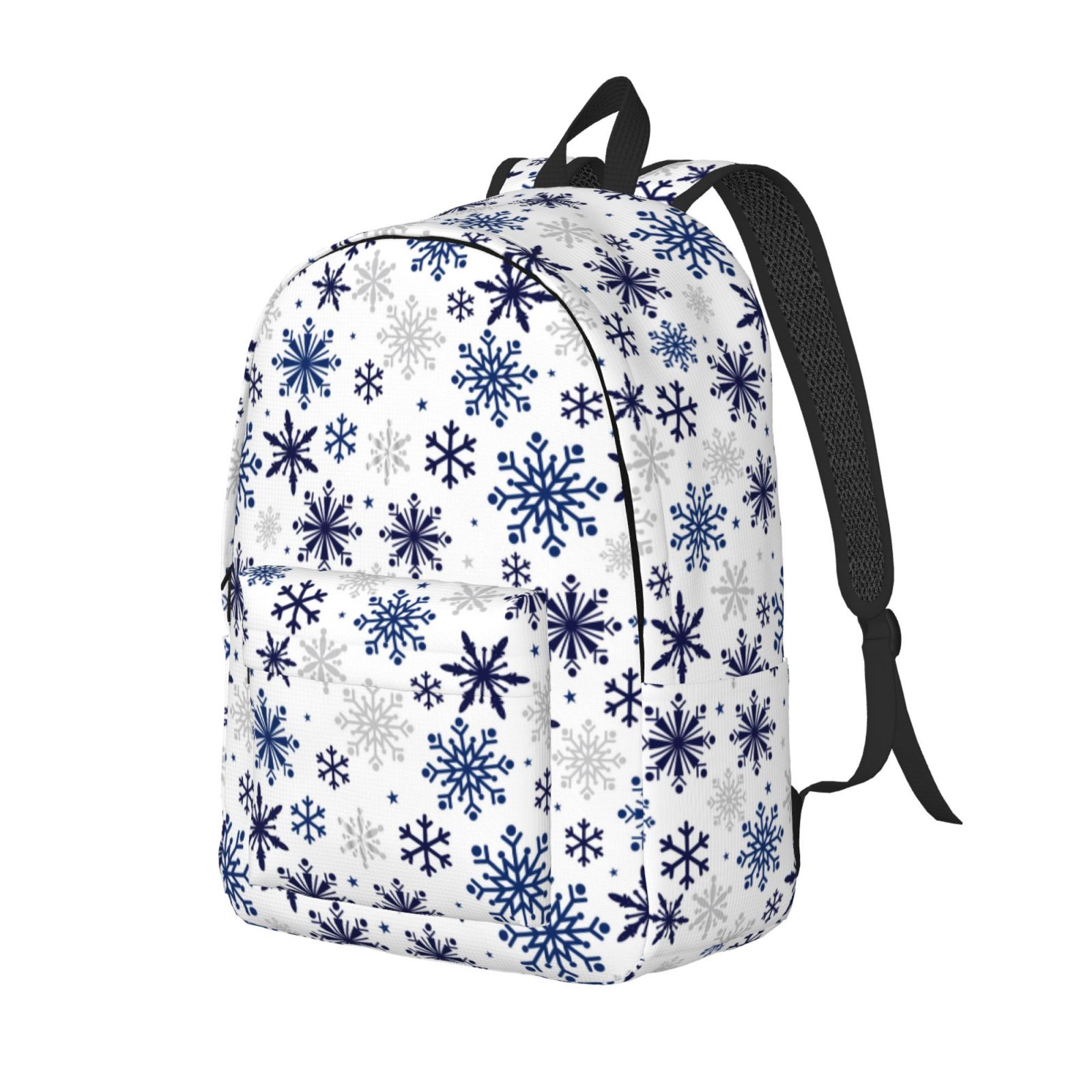 Yiaed blue Snowflake Prints Print Laptop Backpack Travel Canvas ...