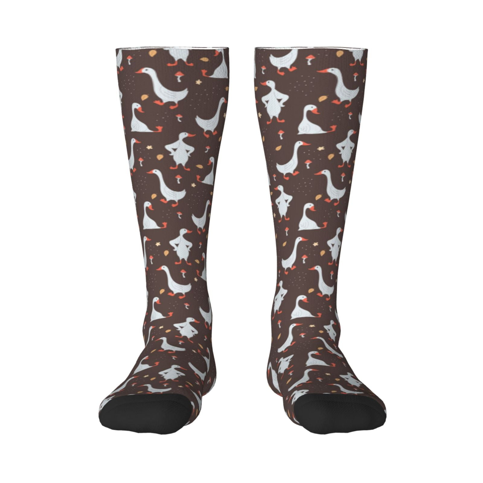 Yiaed cartoon geese Print Great elasticity Adult Stockings Sports socks ...