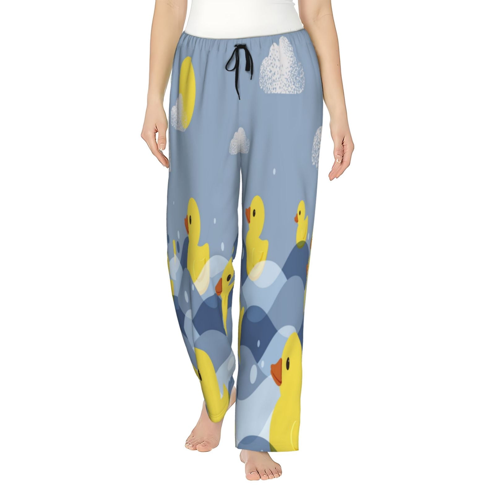 Yiaed ducklings swim on the sea waves Print Womens Lounge Pants, Loose ...