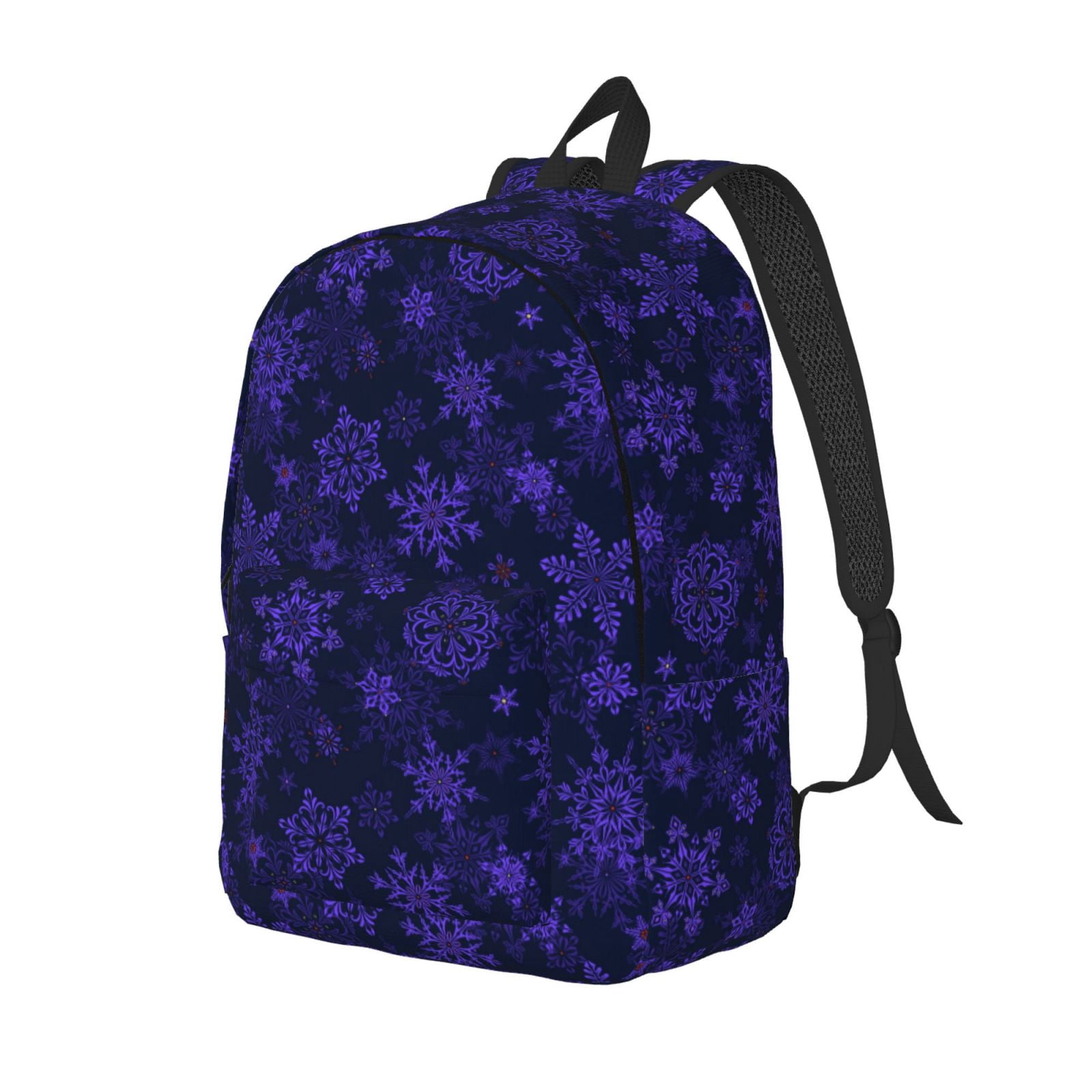 Yiaed purple flower Snowflake Print Laptop Backpack Travel Canvas ...