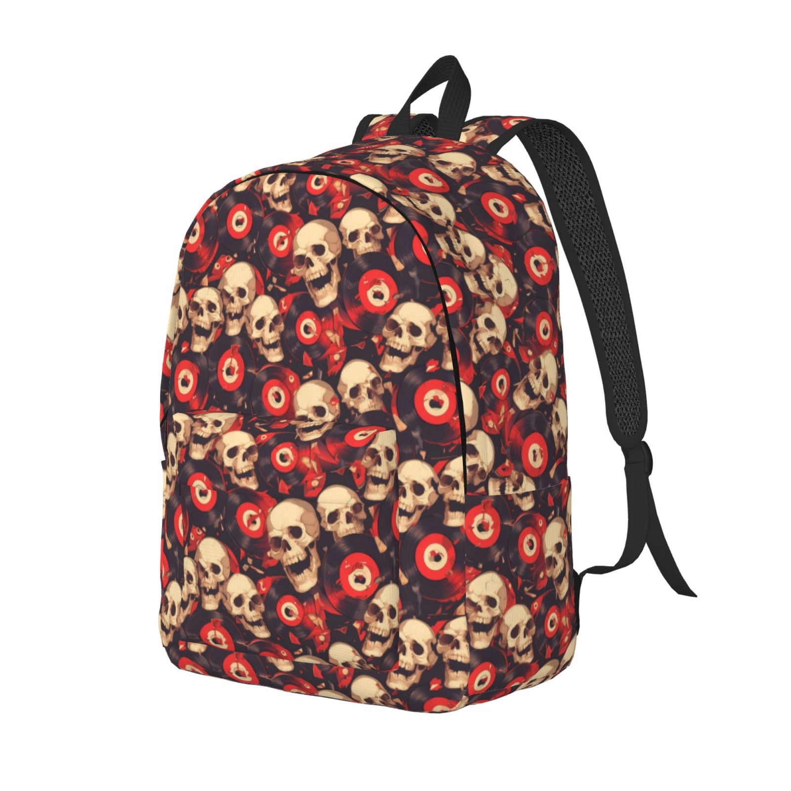 Yiaed record Skull rock Print Print Laptop Backpack Travel Canvas ...