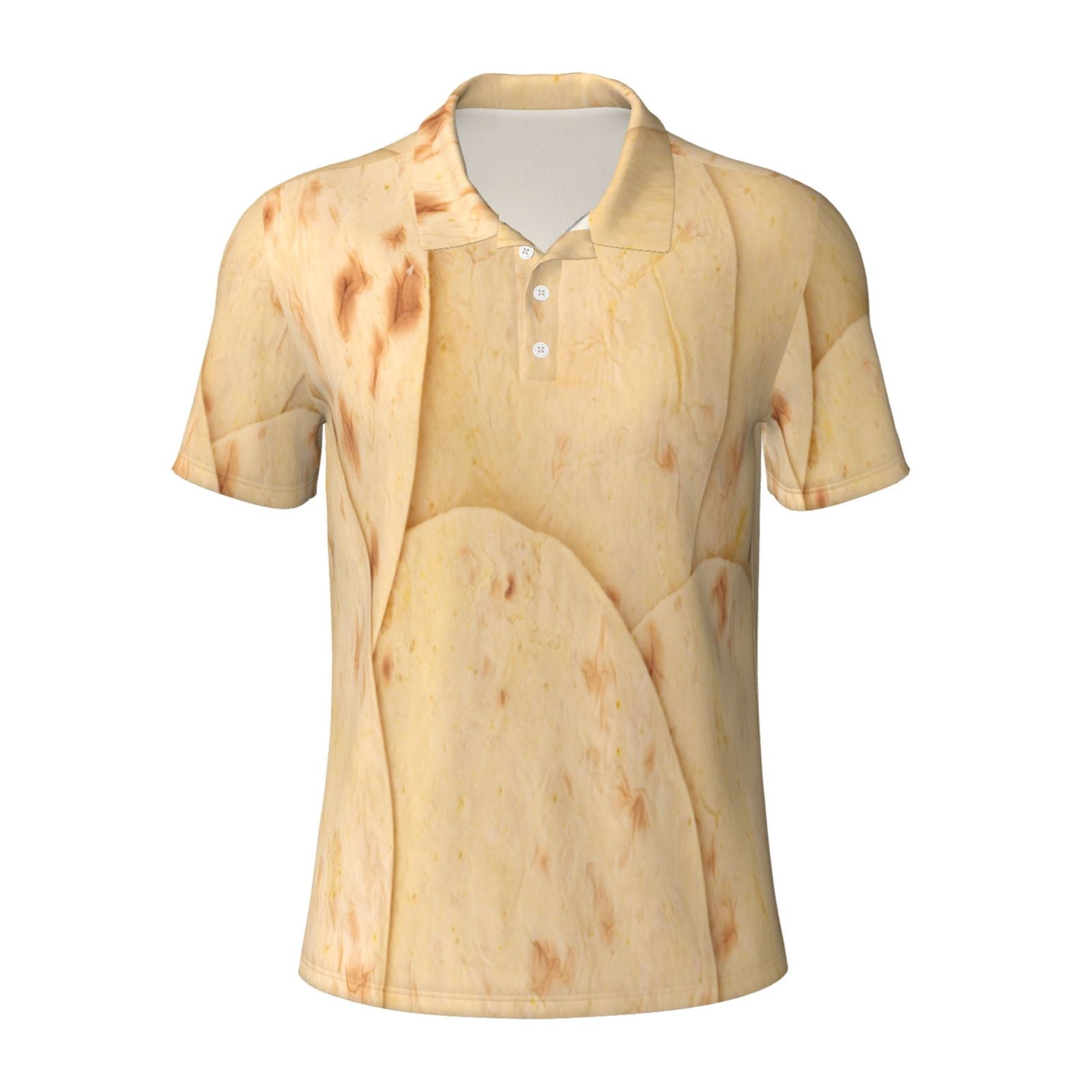 Yiaed taco tortillaPrint Men's Short Sleeve Polo Shirt,Golf Polo for ...